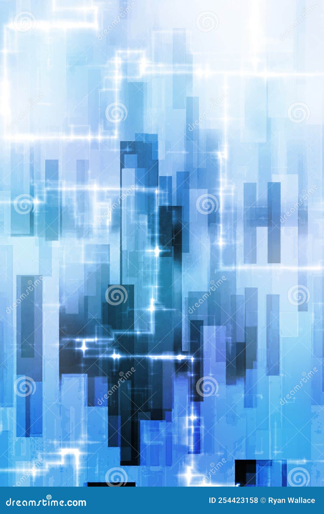 Blue Digital Technology Abstract Background Stock Illustration ...