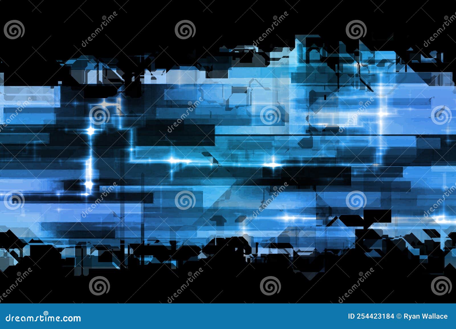Blue Digital Technology Abstract Background Stock Illustration ...