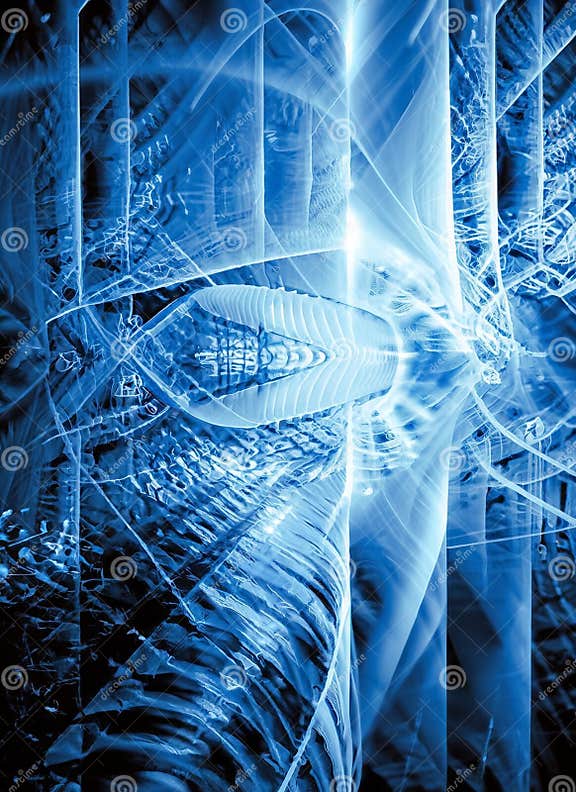 Blue Digital Technology Background with Backlight Stock Illustration ...