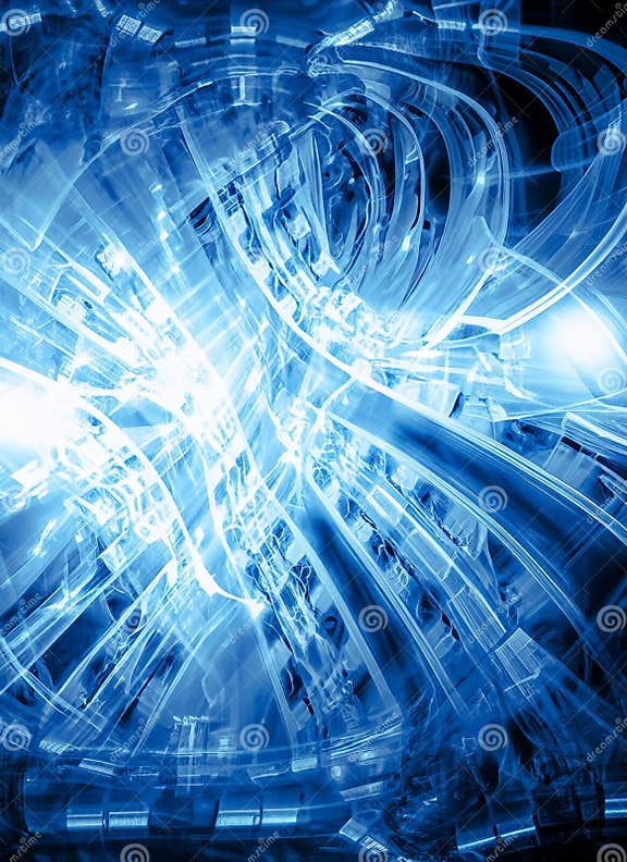 Blue Digital Technology Background with Backlight Stock Illustration ...