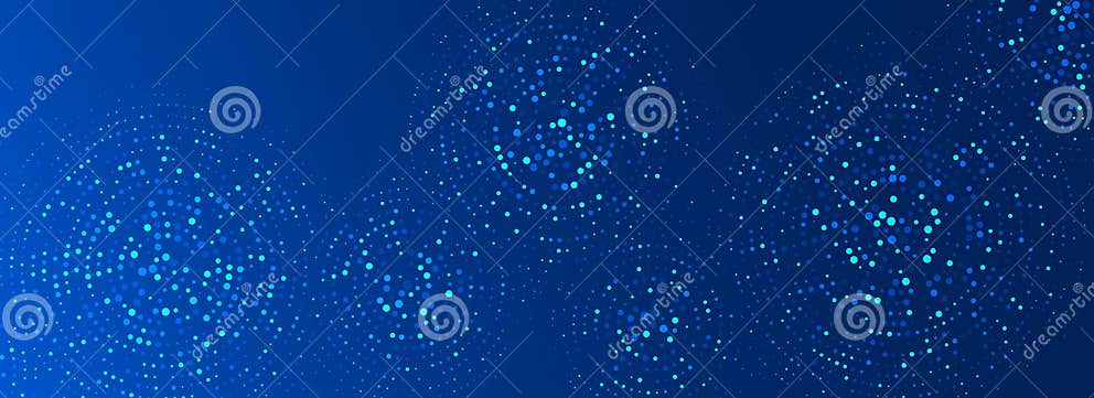 Blue Digital Technology Pattern Wallpaper. Glowing Dotted Circle ...