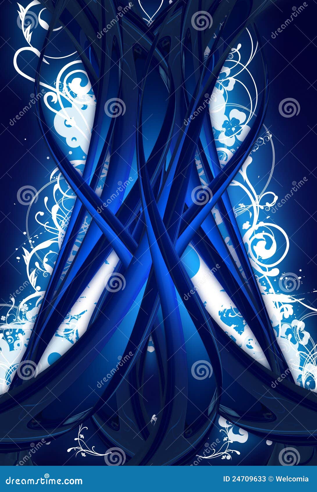 Blue Digital Tree stock illustration. Illustration of dark - 24709633