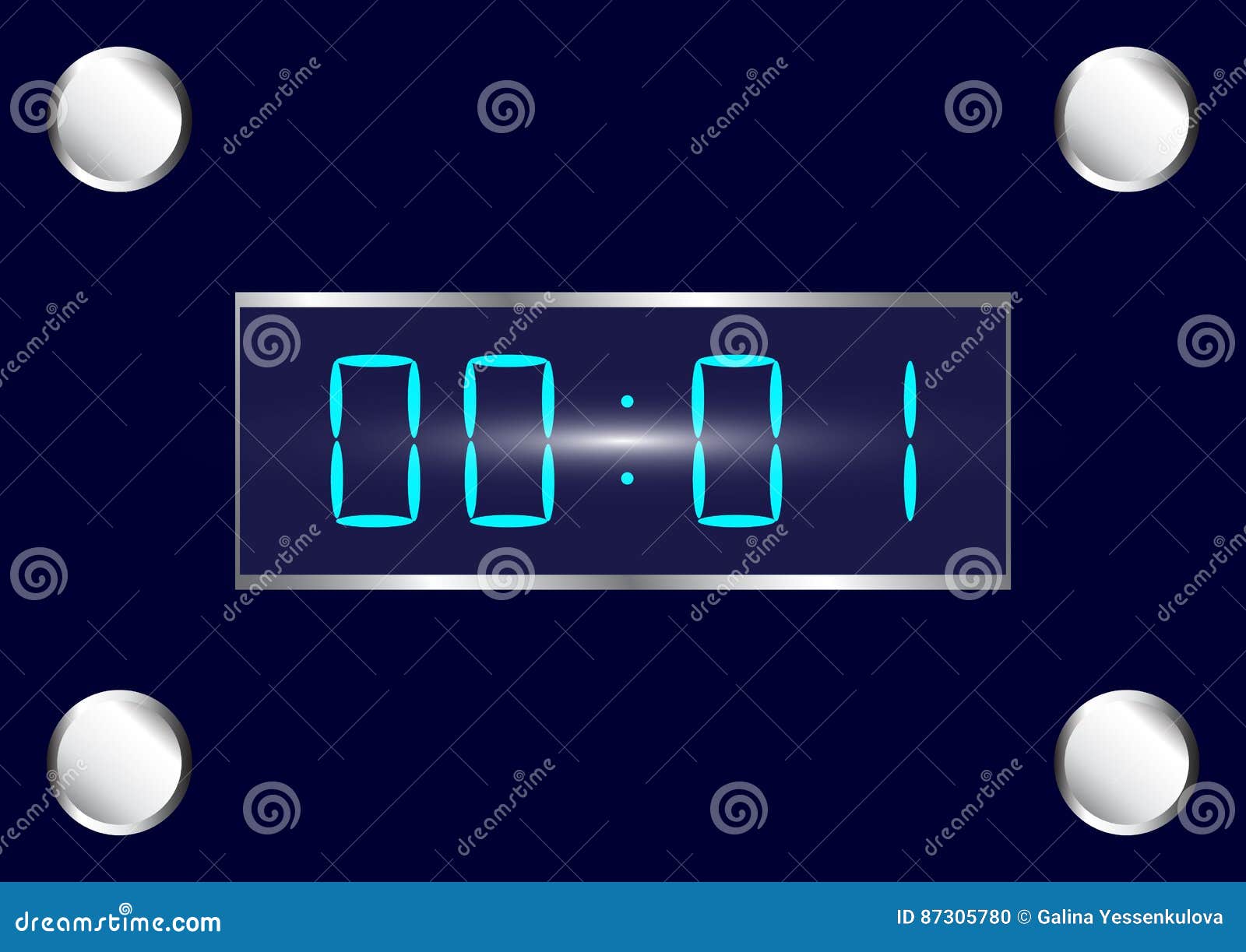 Blue digital watch stock vector. Illustration of display - 87305780