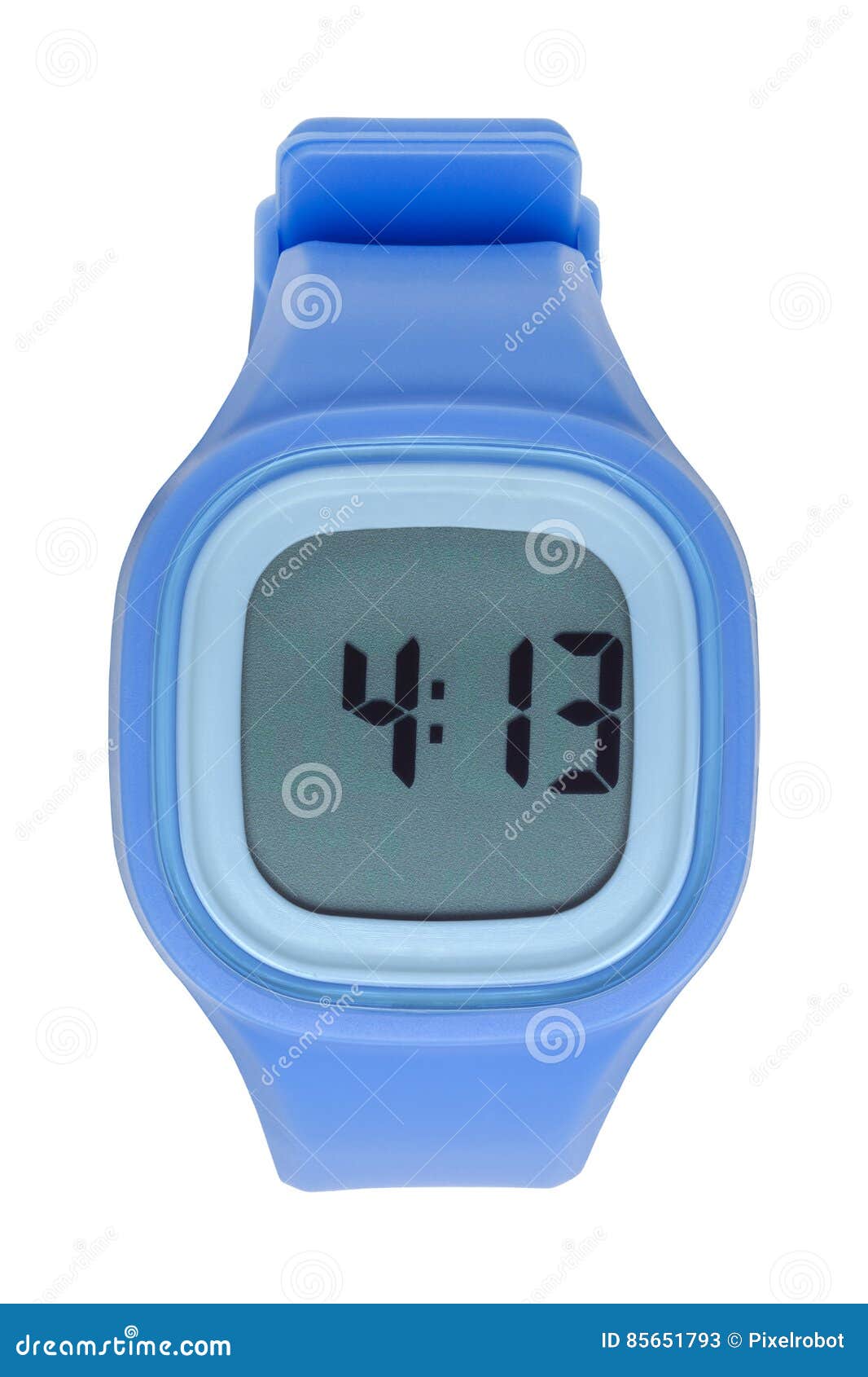 Blue Digital Watch stock image. Image of isolated, water - 85651793