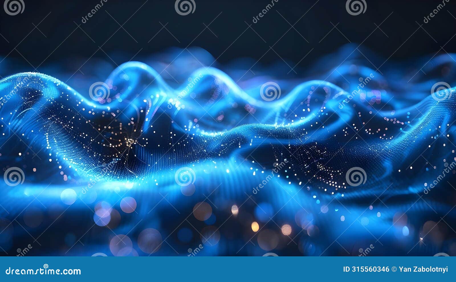 Blue Digital Waveform - Quantum Tech Synthesis. Concept Technology ...