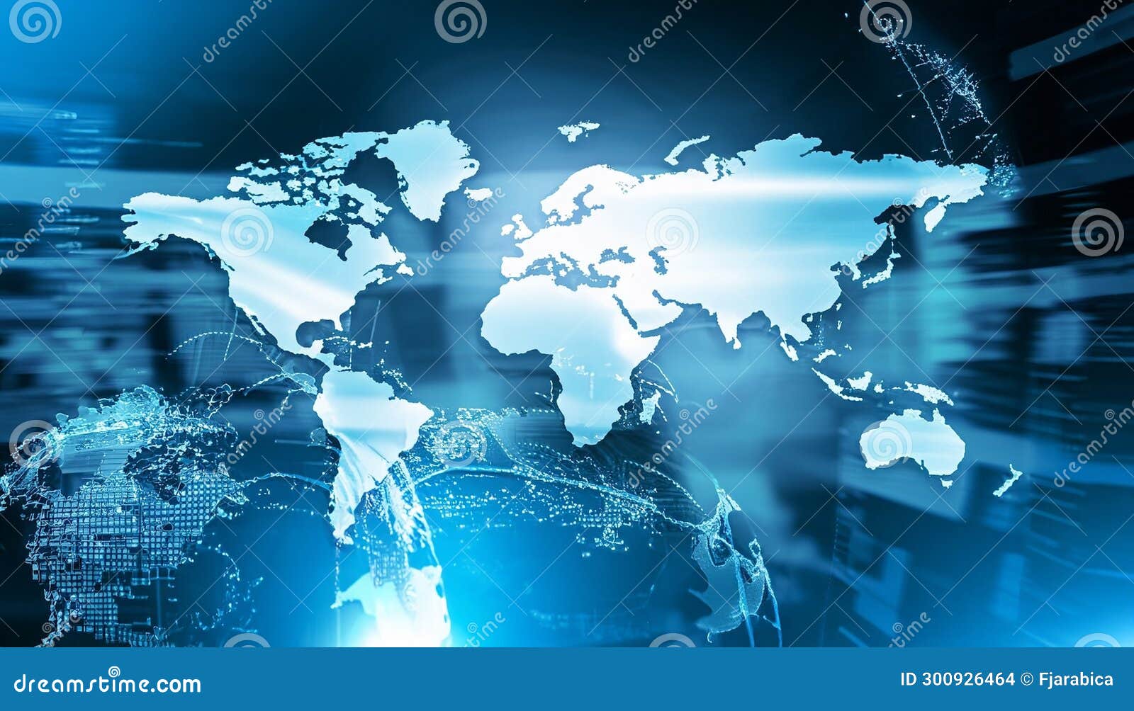 Blue Digital World Map Suitable As Background Stock Illustration ...