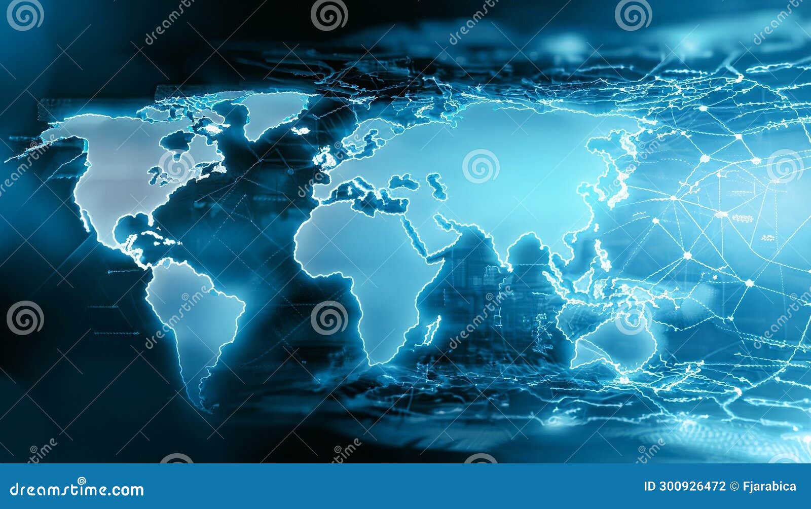 Blue Digital World Map Suitable As Background Stock Illustration ...