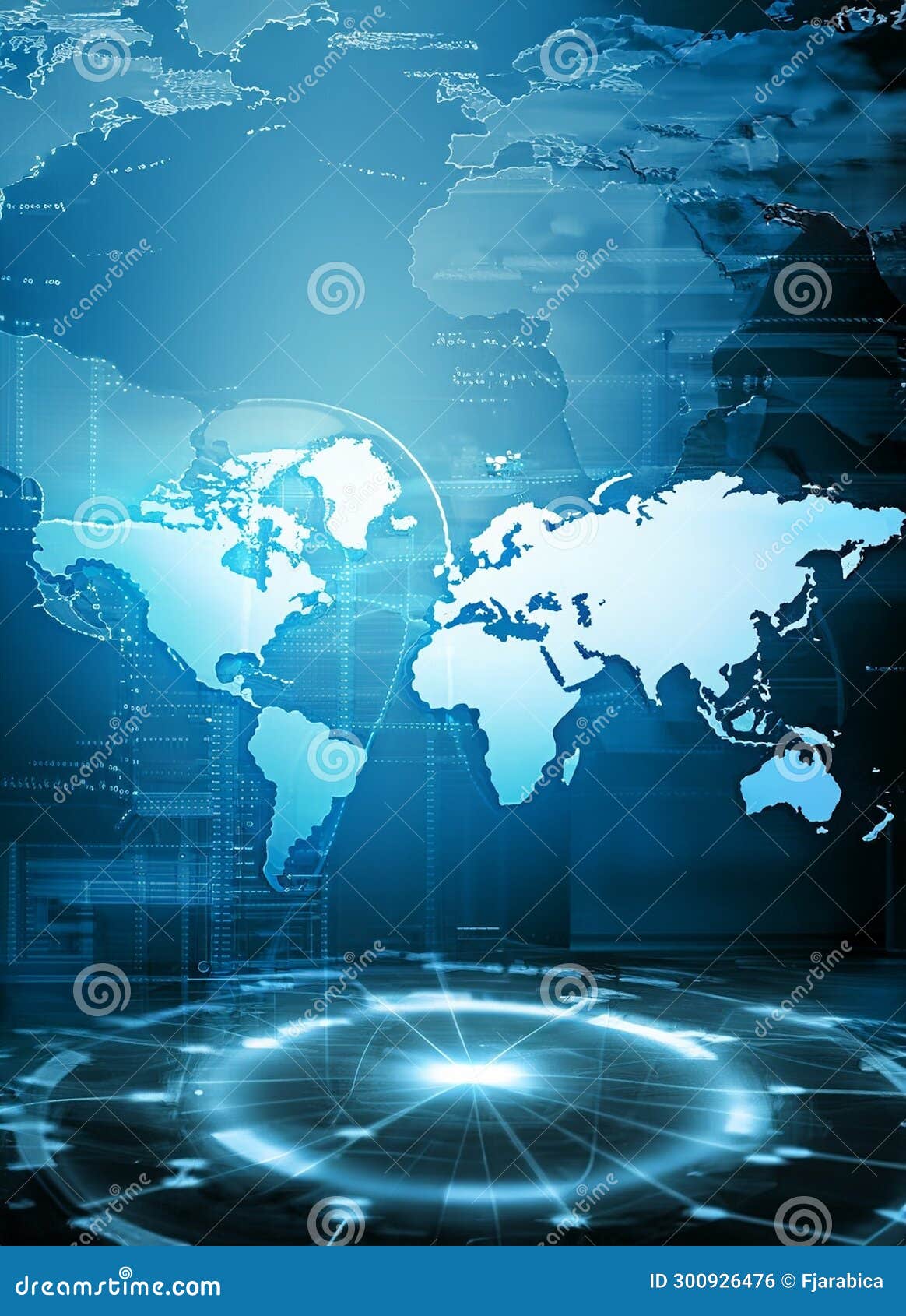 Blue Digital World Map Suitable As Background Stock Illustration ...