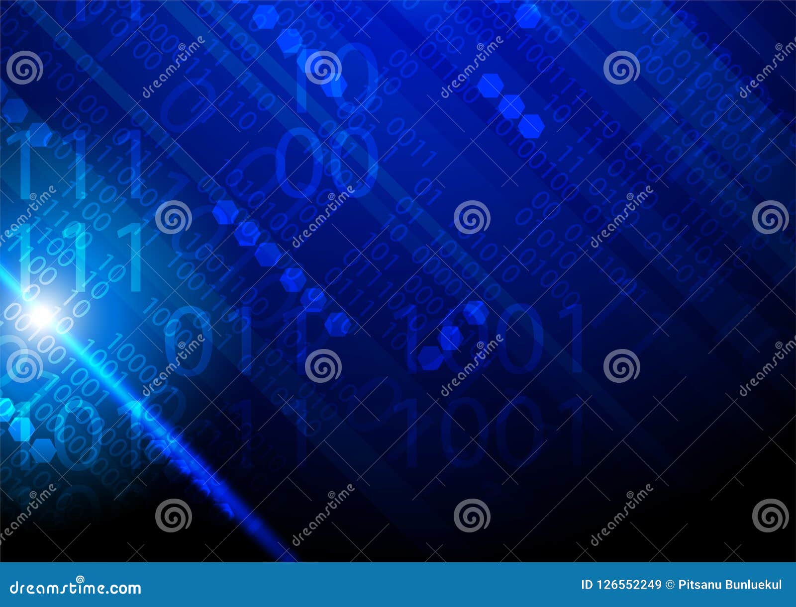 Blue Digits with Bright Light Stock Vector - Illustration of bright ...