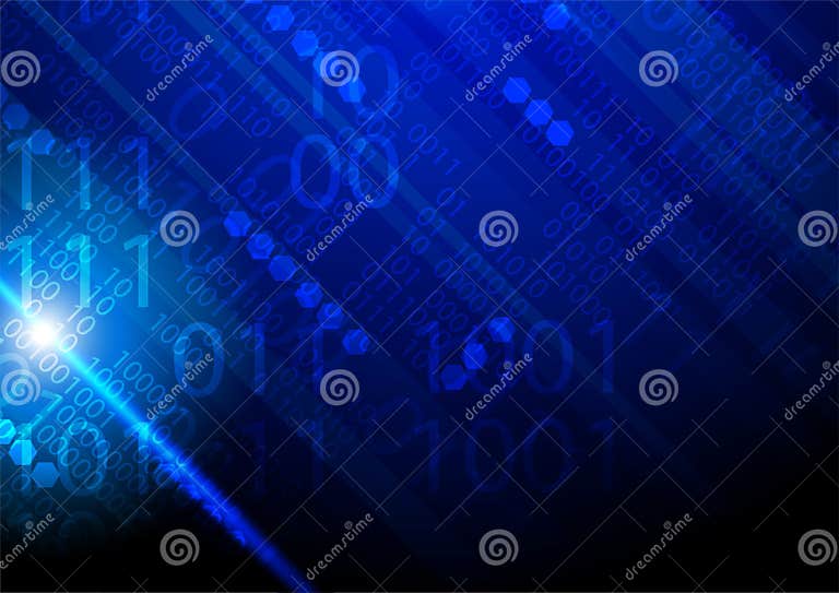 Blue Digits with Bright Light Stock Vector - Illustration of bright ...