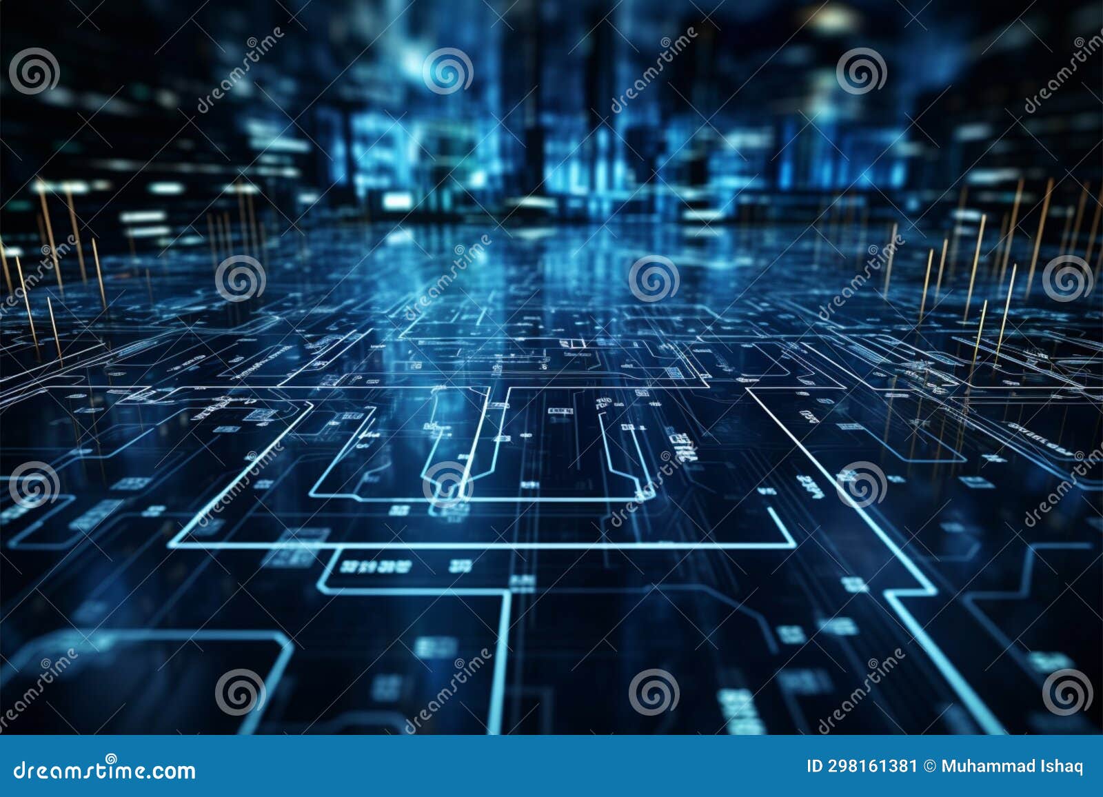 Blue Digtal Technology Background Design Business Stock Illustration ...