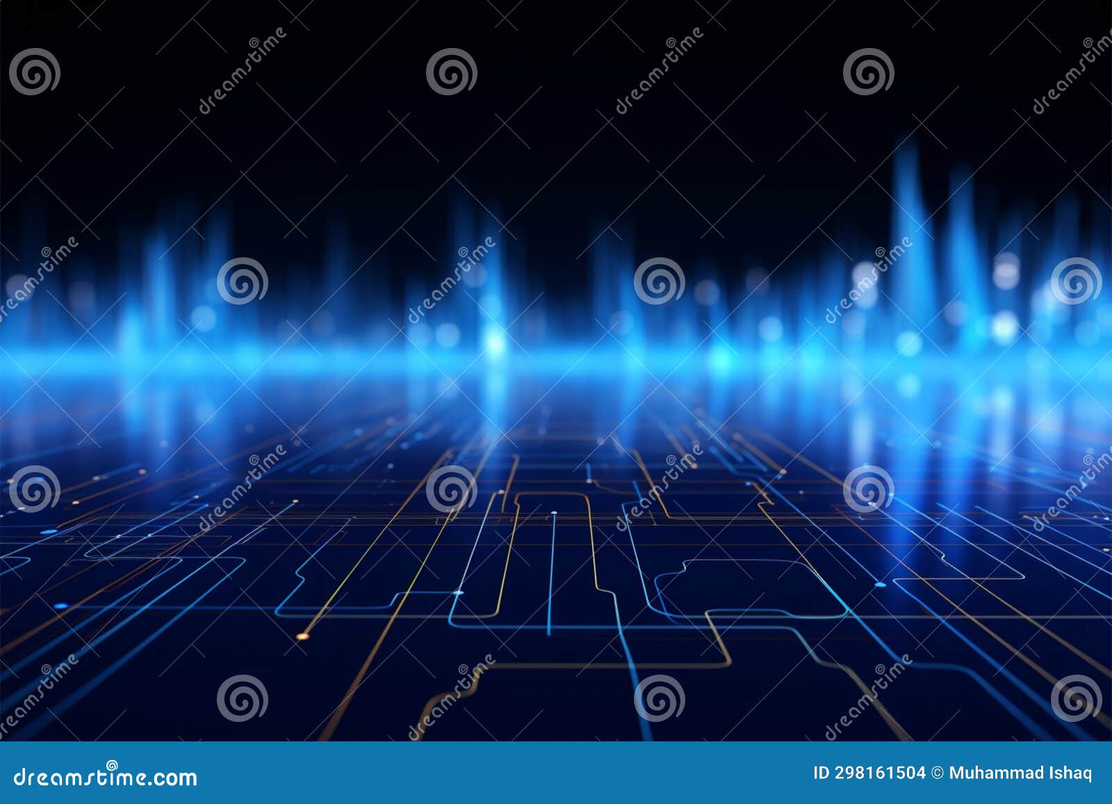 Blue Digtal Technology Background Design Business Stock Illustration ...
