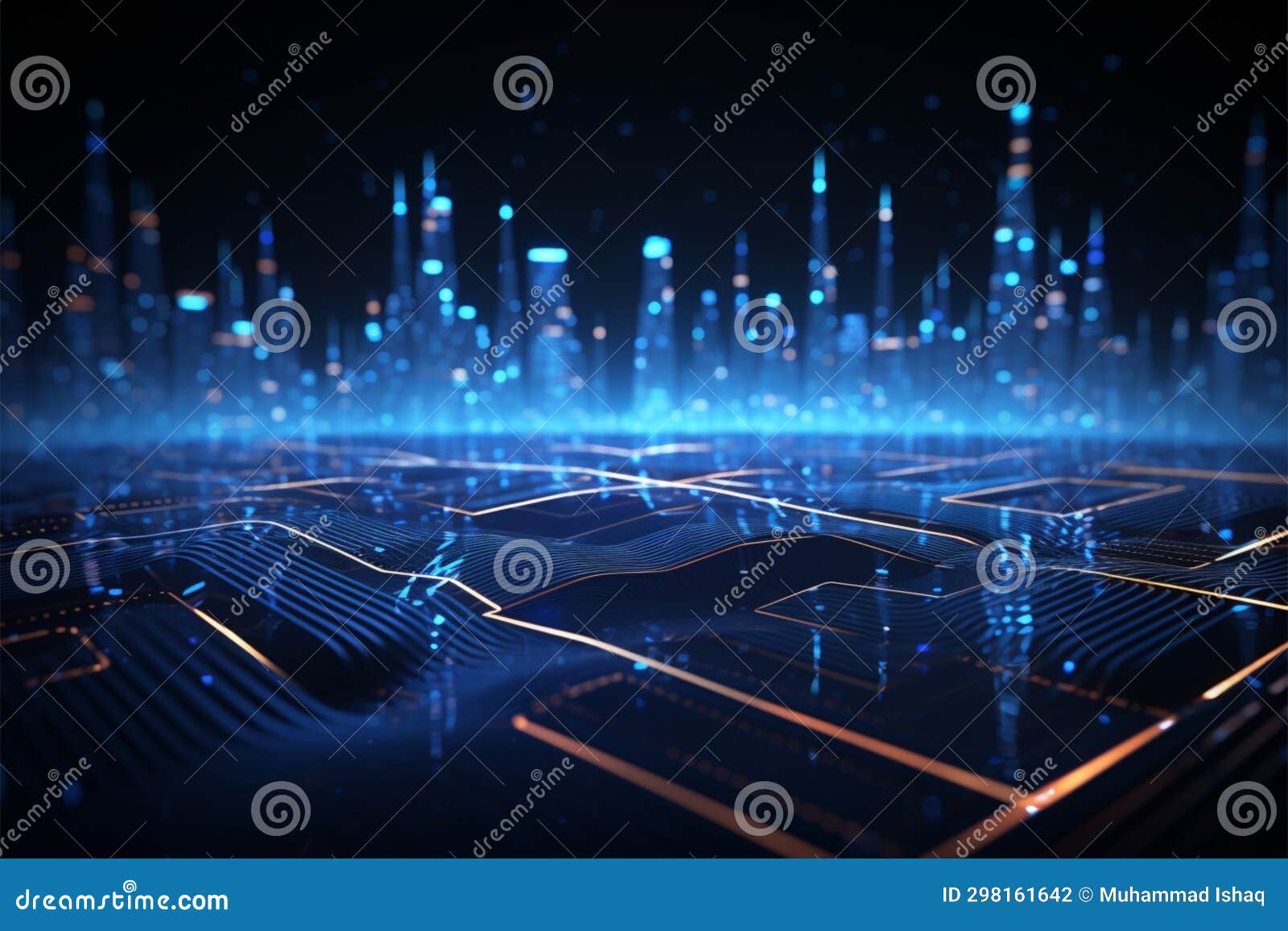 Blue Digtal Technology Background Design Business Stock Illustration ...