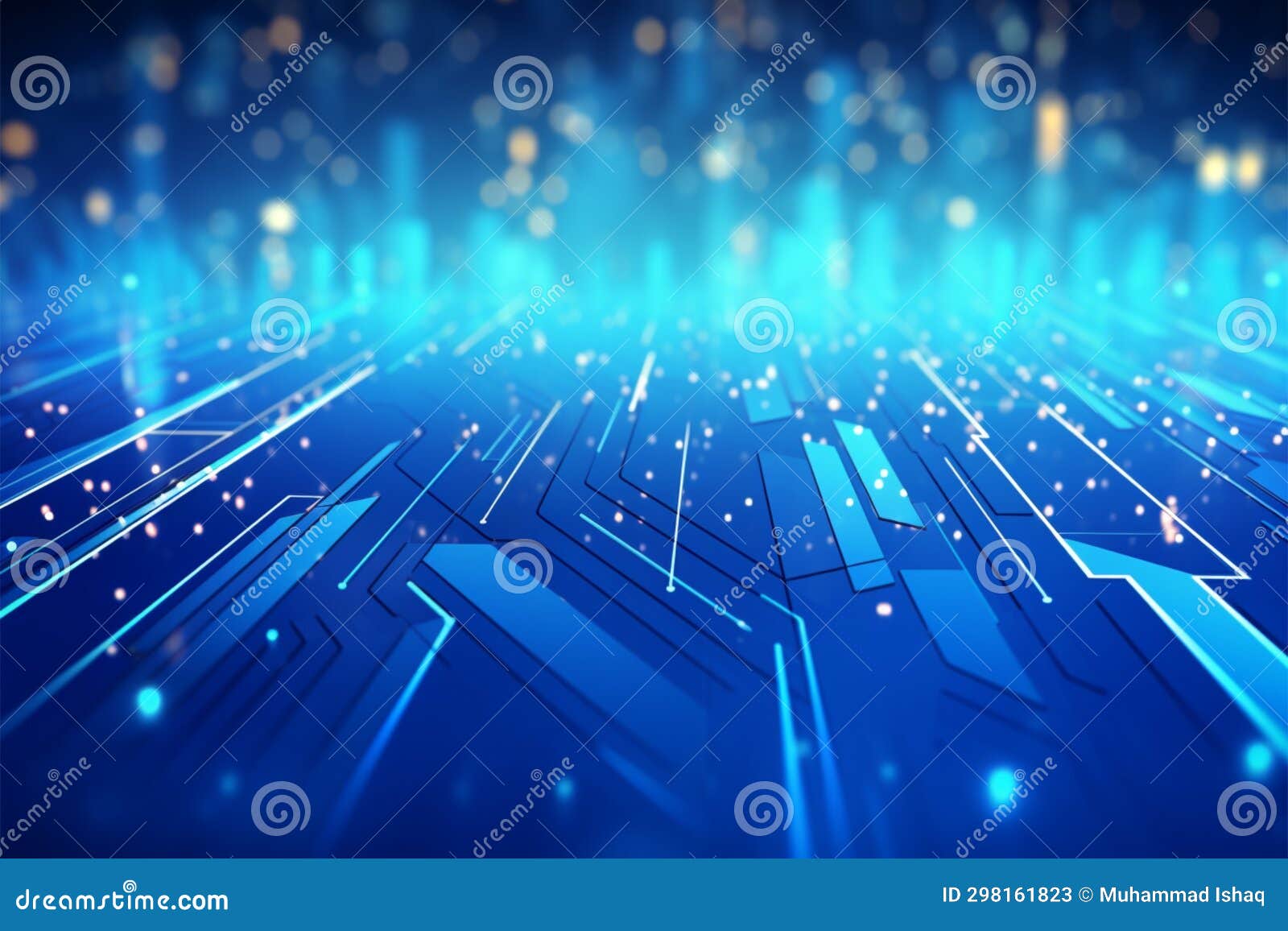 Blue Digtal Technology Background Design Business Stock Illustration ...