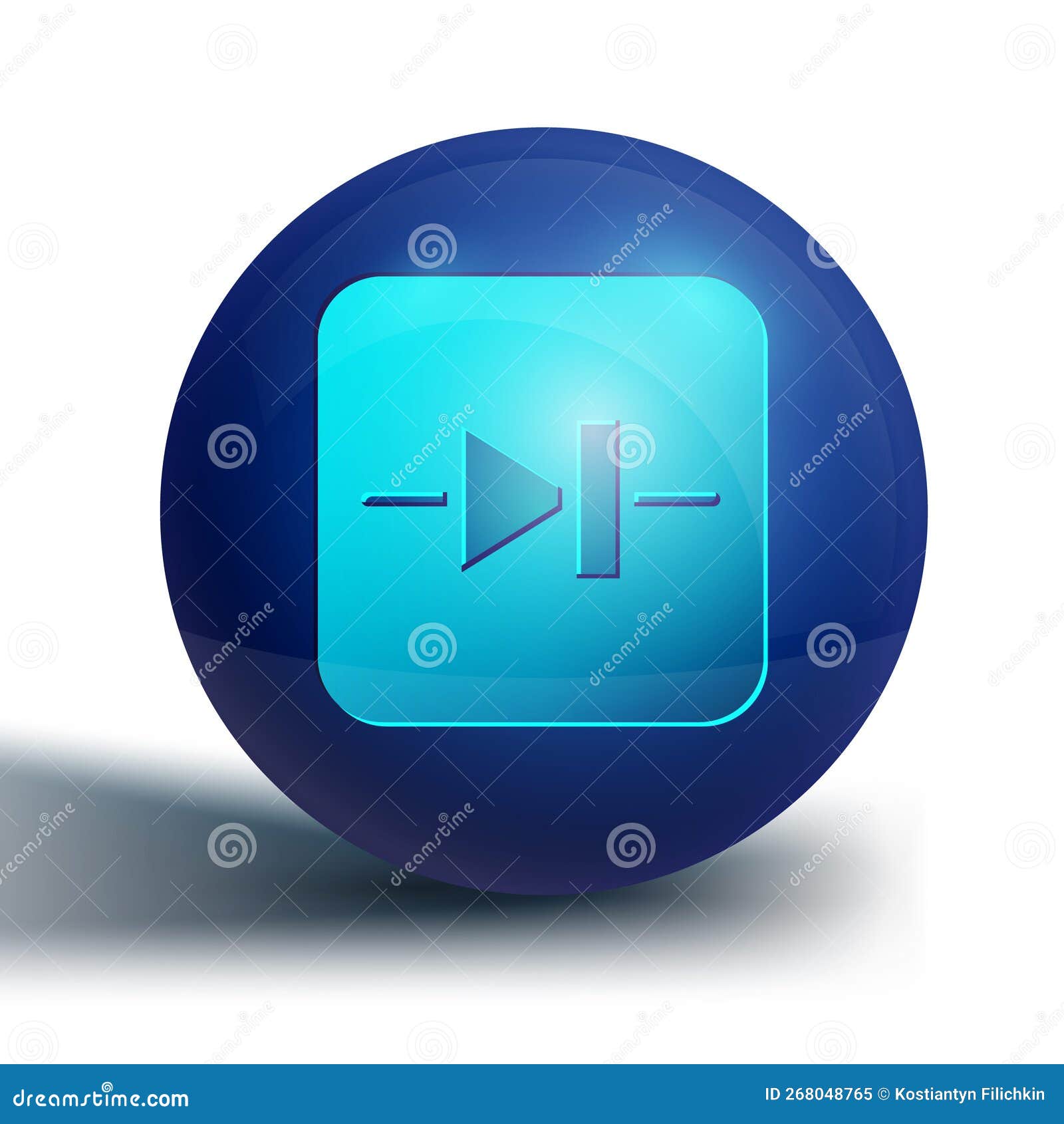 Blue Diode in Electronic Circuit Icon Isolated on White Background ...