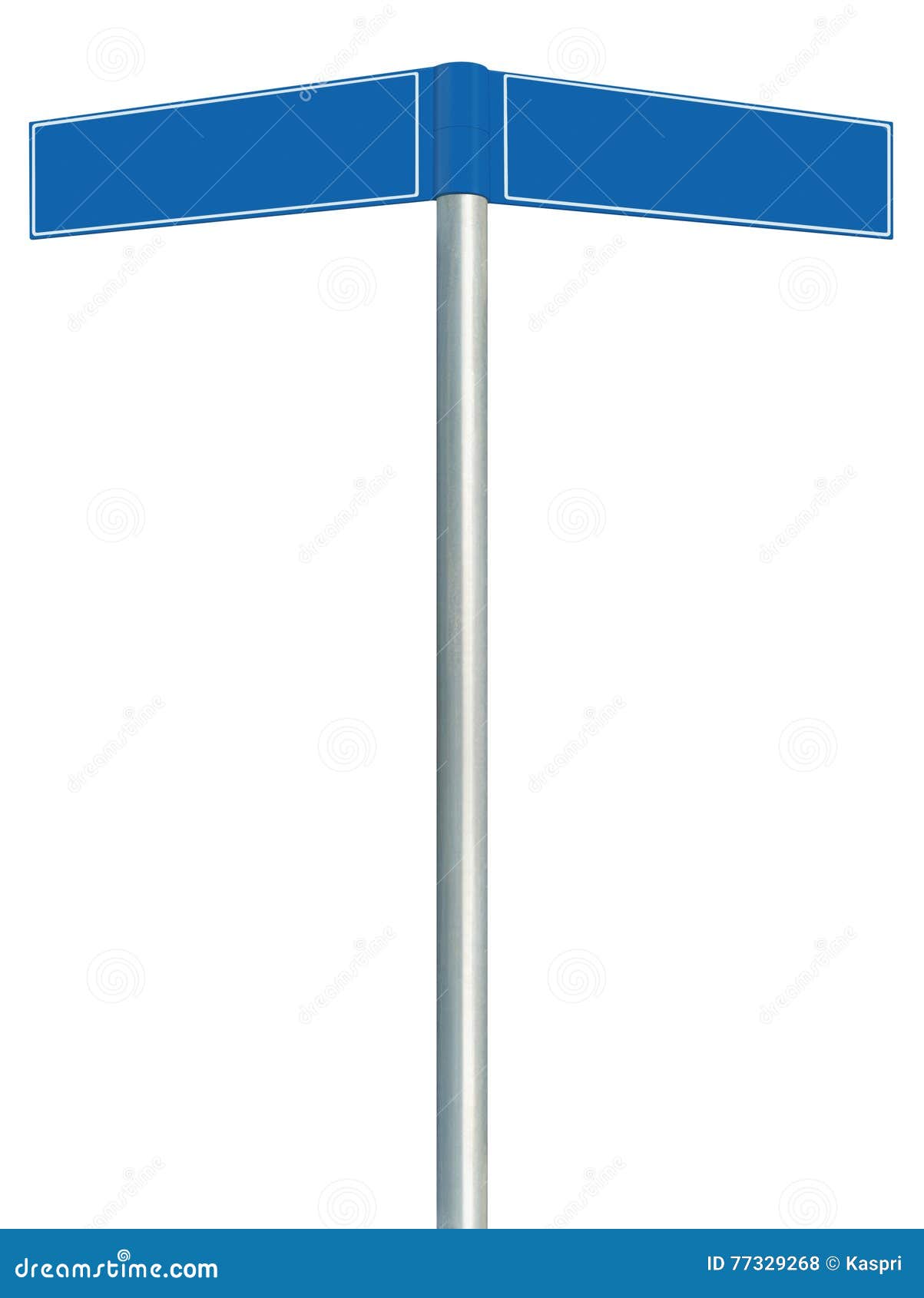Blue Direction Road Signs, Two Empty Blank Signpost Signages, Isolated ...