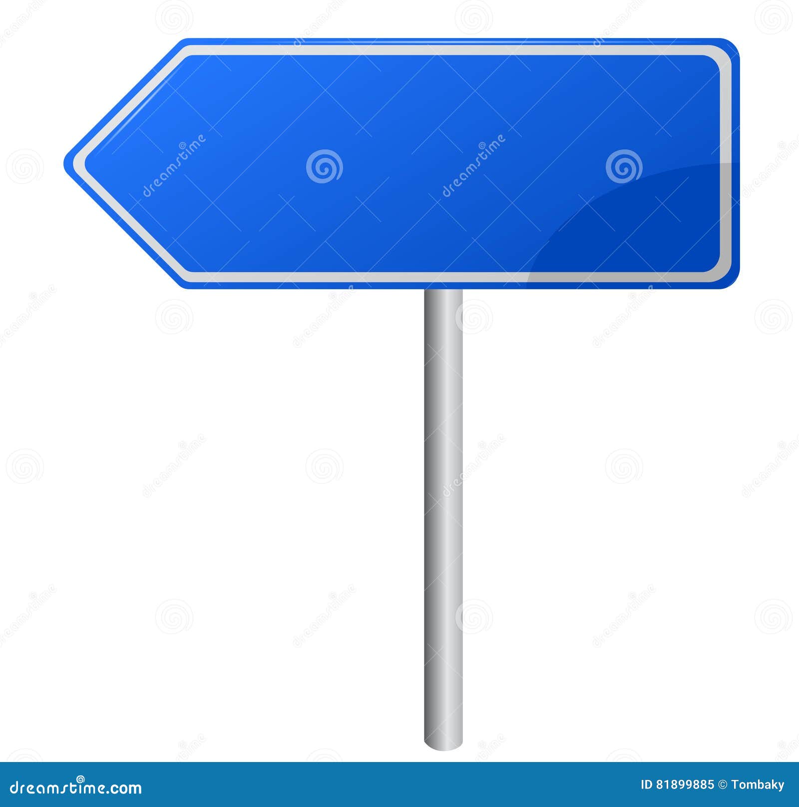 Blue Directional Road Sign stock illustration. Illustration of left ...