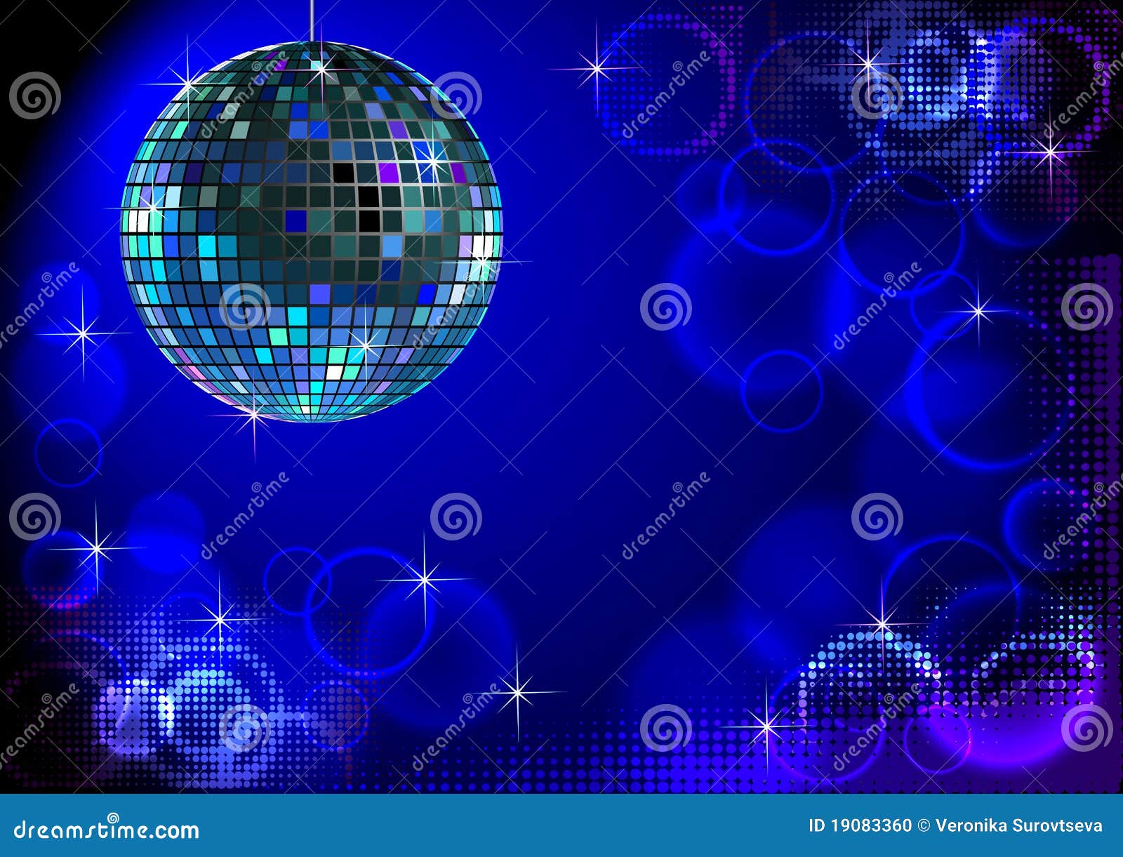 Blue Disco Ball Isolated On A Transparent Background. Vector EPS 10 ...
