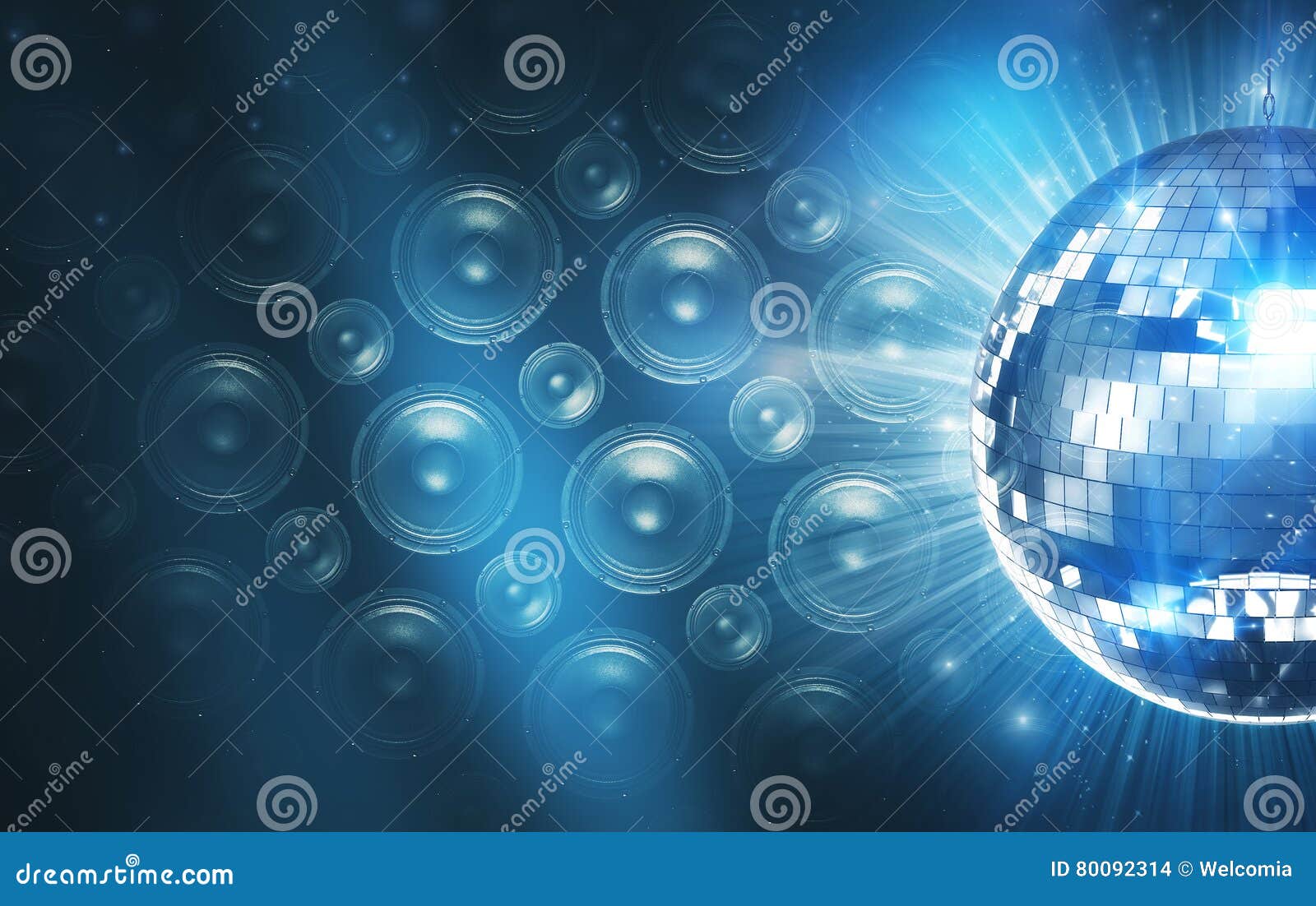 Blue Disco Ball Isolated On A Transparent Background. Vector EPS 10 ...