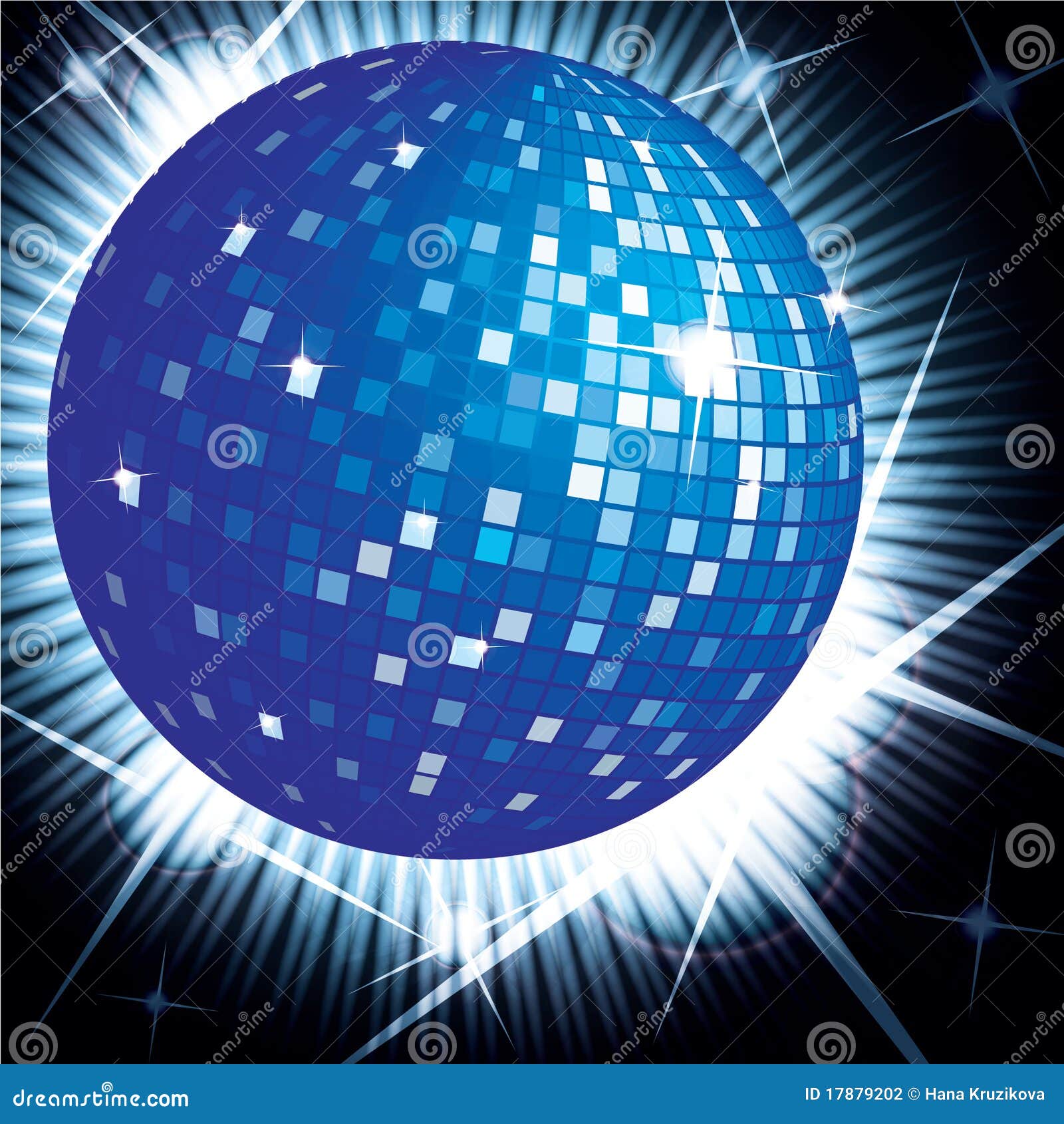 Blue disco ball stock vector. Illustration of club, clubbing - 17879202