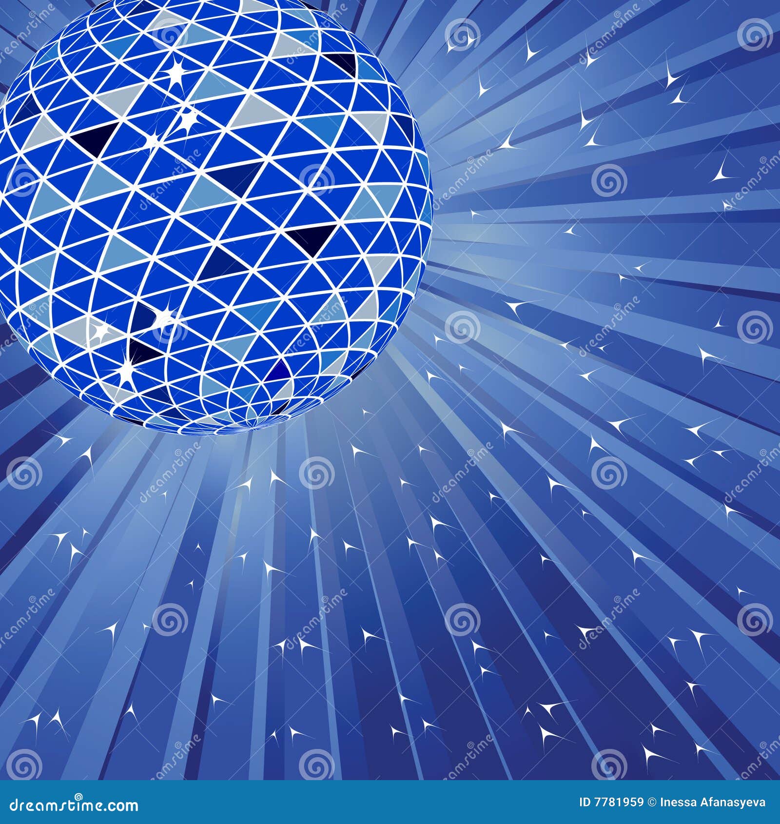Blue Disco Ball Isolated On A Transparent Background. Vector EPS 10 ...