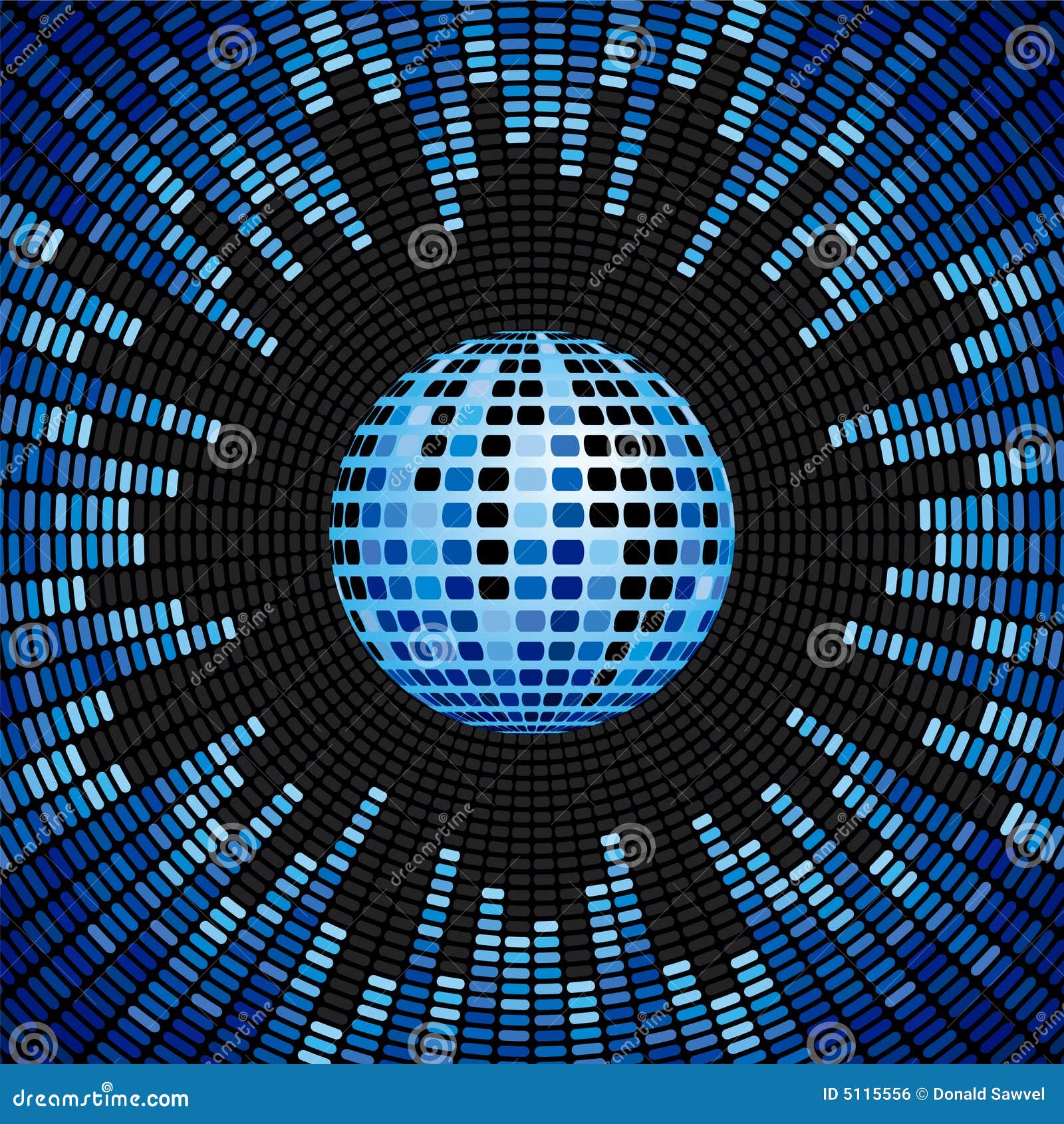 Blue Disco Ball Isolated On A Transparent Background. Vector EPS 10 ...