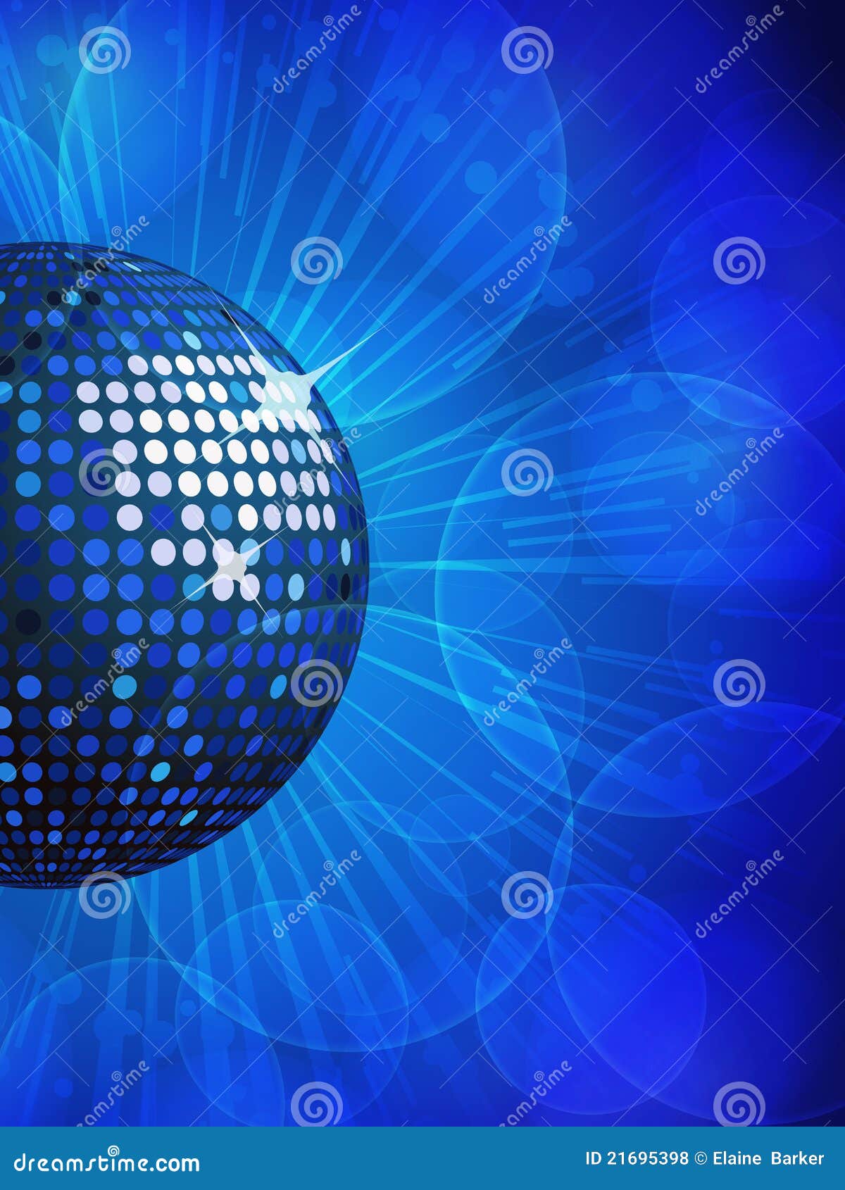 Blue Disco Ball and Glowing Background Stock Vector - Illustration of ...