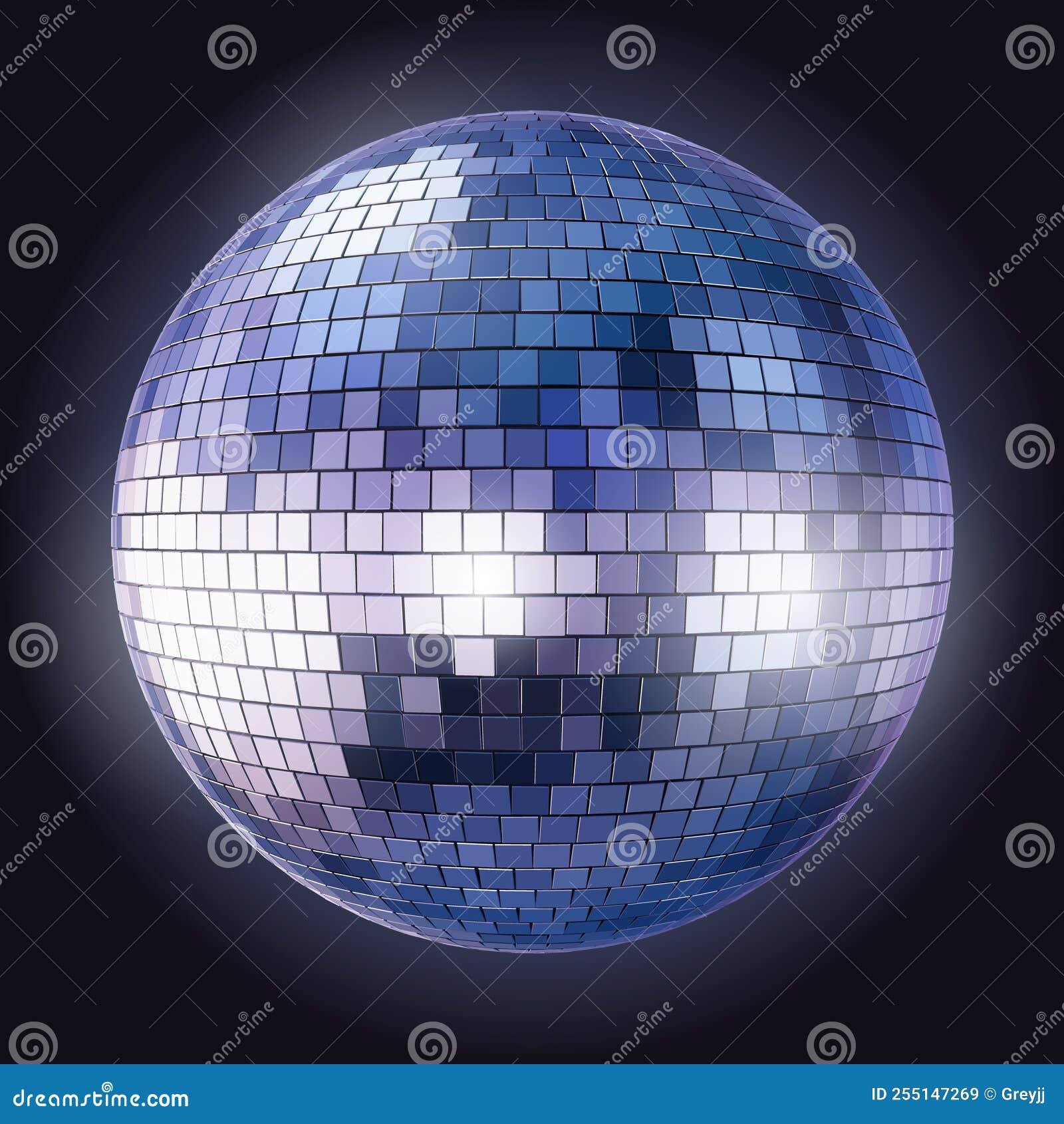 Blue Disco Ball on Dark Background Stock Vector - Illustration of ...