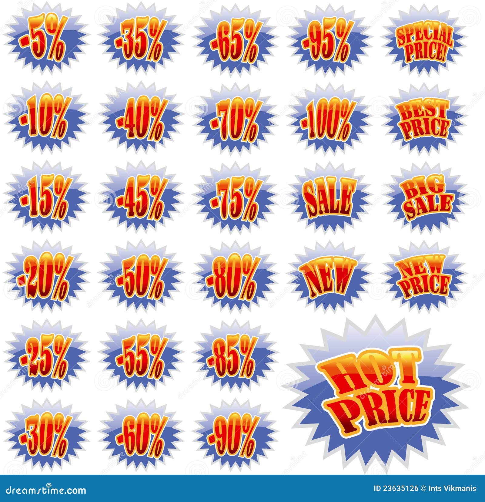 Blue discount labels stock vector. Illustration of emblem - 23635126