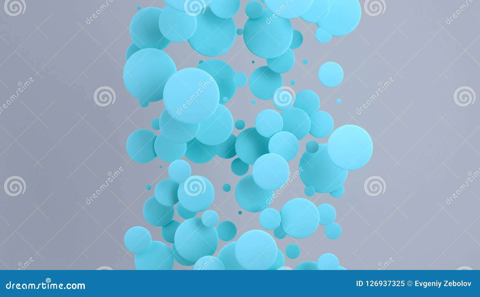 Blue Discs of Random Size on White Background Stock Illustration ...