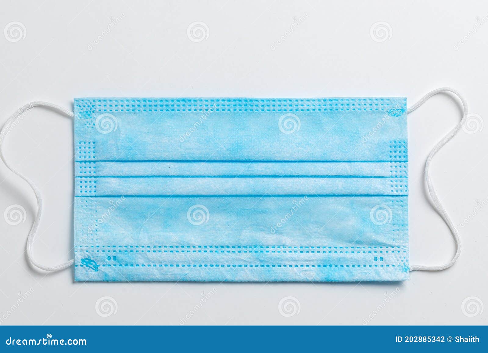 Blue Disposable Face Mask on a White Background Stock Photo - Image of ...