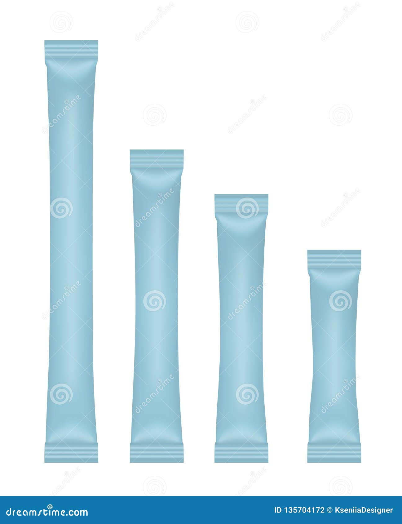Blue Disposable Packaging for Snacks, Food, Sugar and Spices Stock ...
