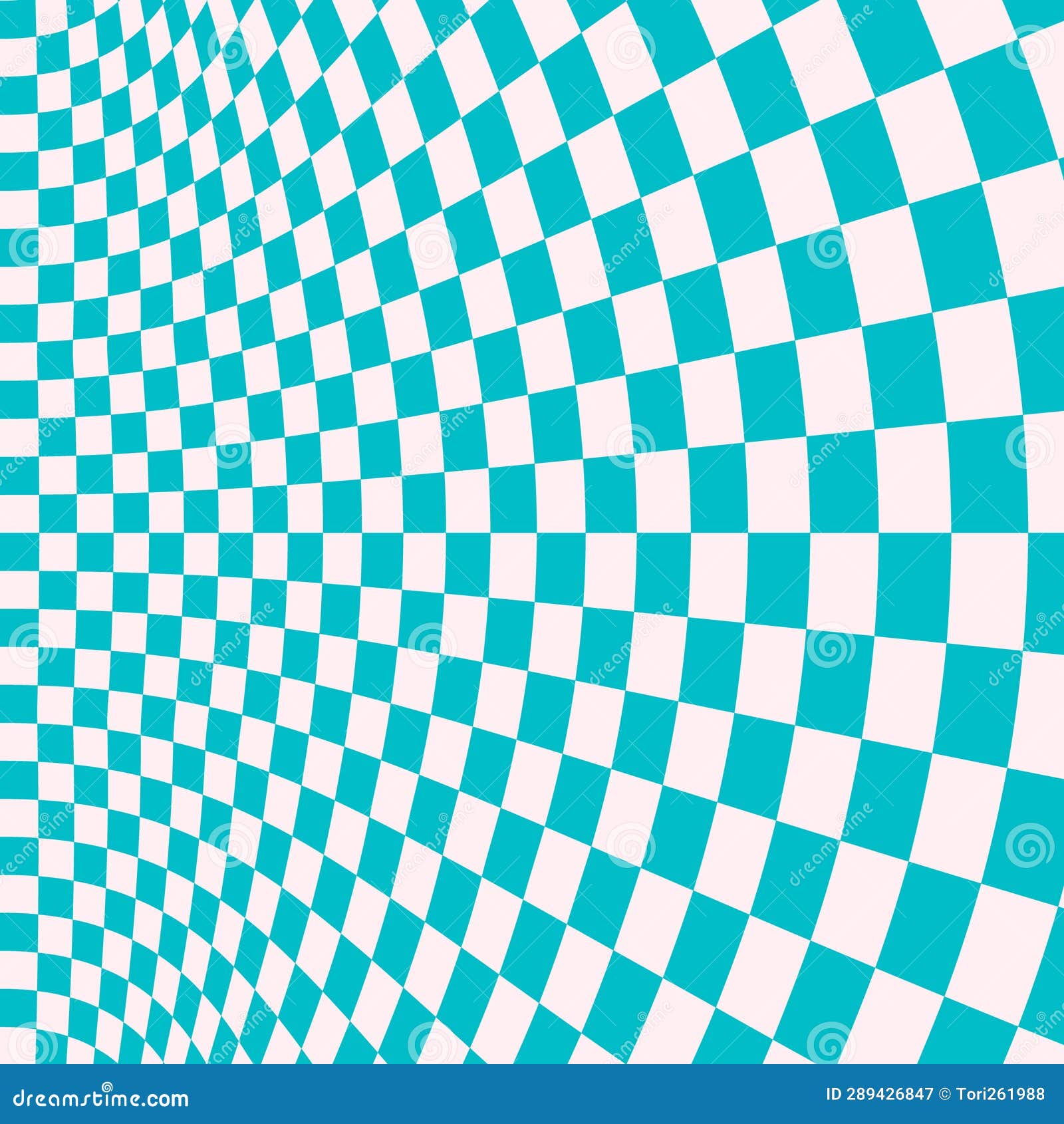 Blue Distorted Checkerboard Groovy Background. Stock Vector ...