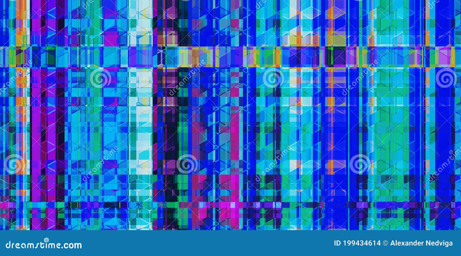 Blue Distortion Screen Texture. Colorful Noise Background. Glitch Art ...