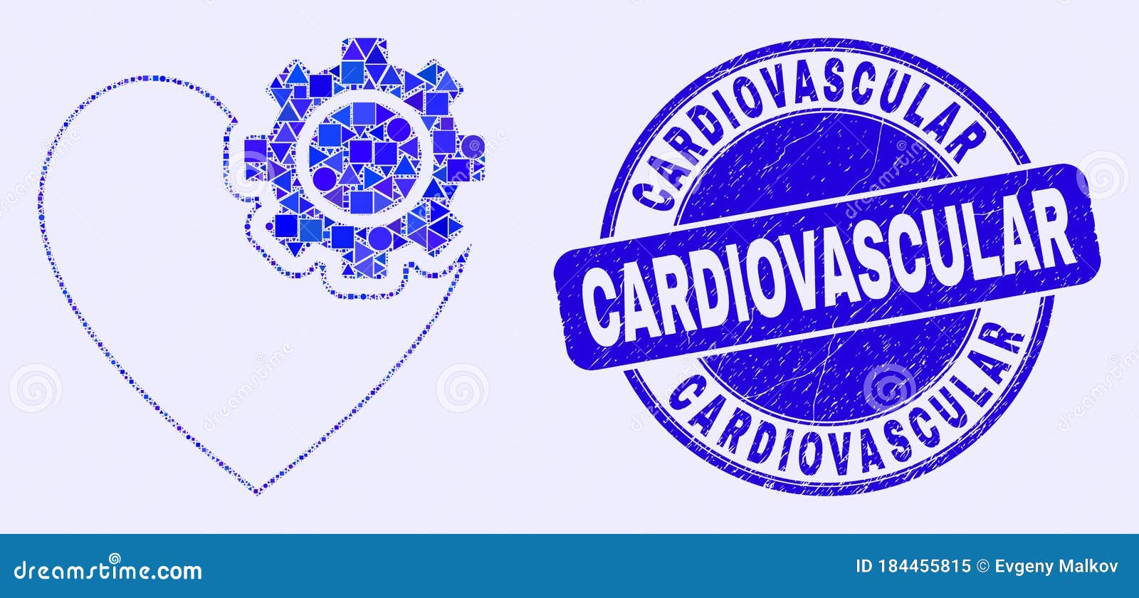 Blue Distress Cardiovascular Stamp Seal and Heart Gear Mosaic Stock ... Blue Distress Cardiovascular Stamp Seal and Heart Gear Mosaic Stock ...
