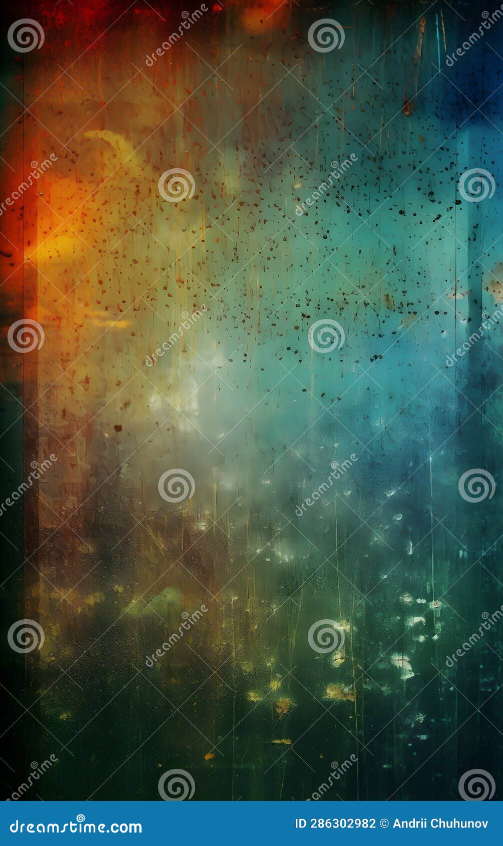 Blue Distressed and Faded Stained Screen with Dust Scratches ...