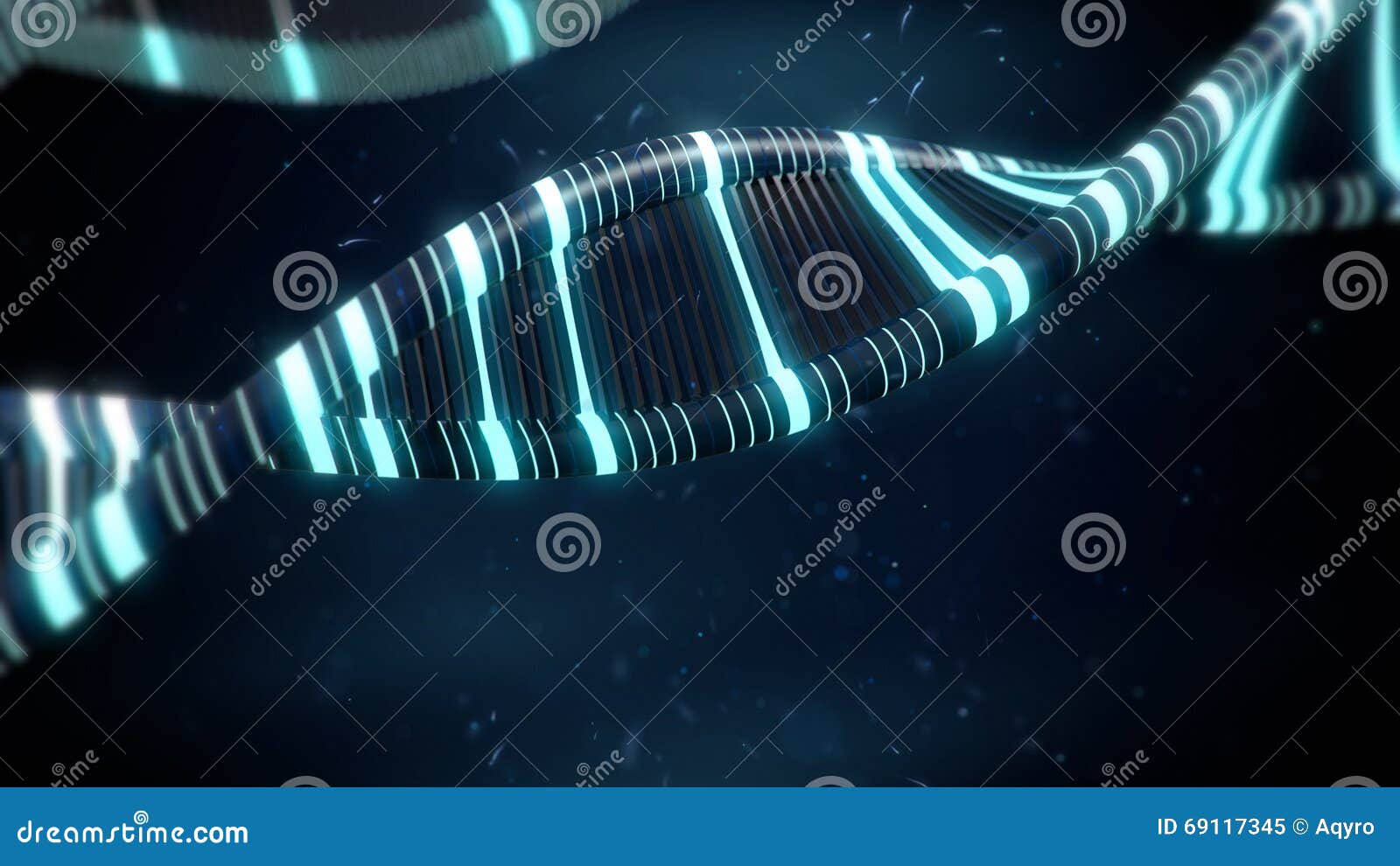 Blue DNA concept with glow stock illustration. Illustration of ...