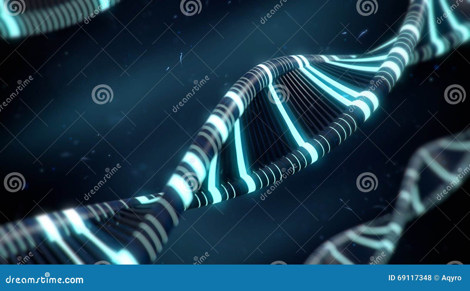 Blue DNA concept with glow stock illustration. Illustration of ...