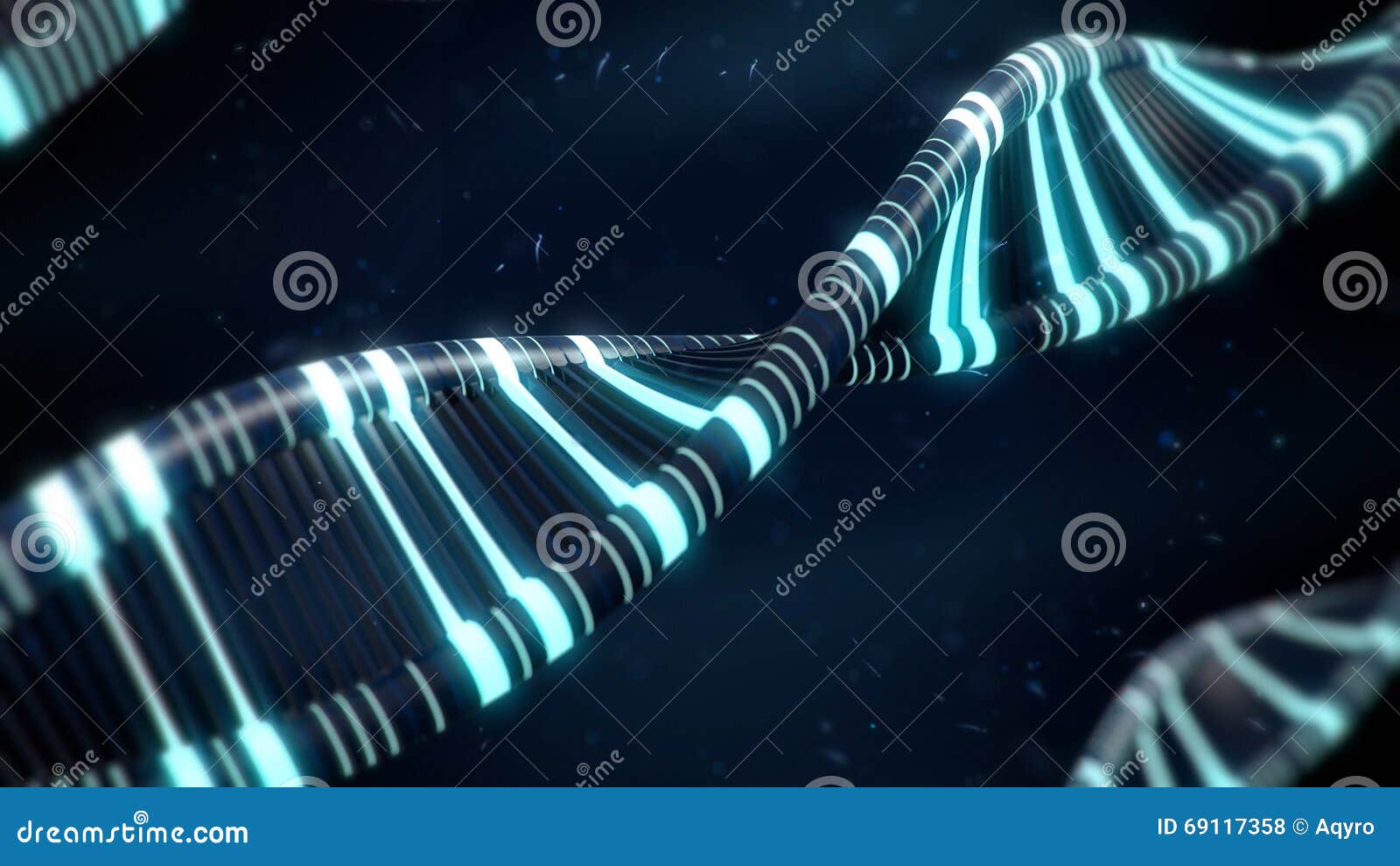 Blue DNA concept with glow stock illustration. Illustration of ...