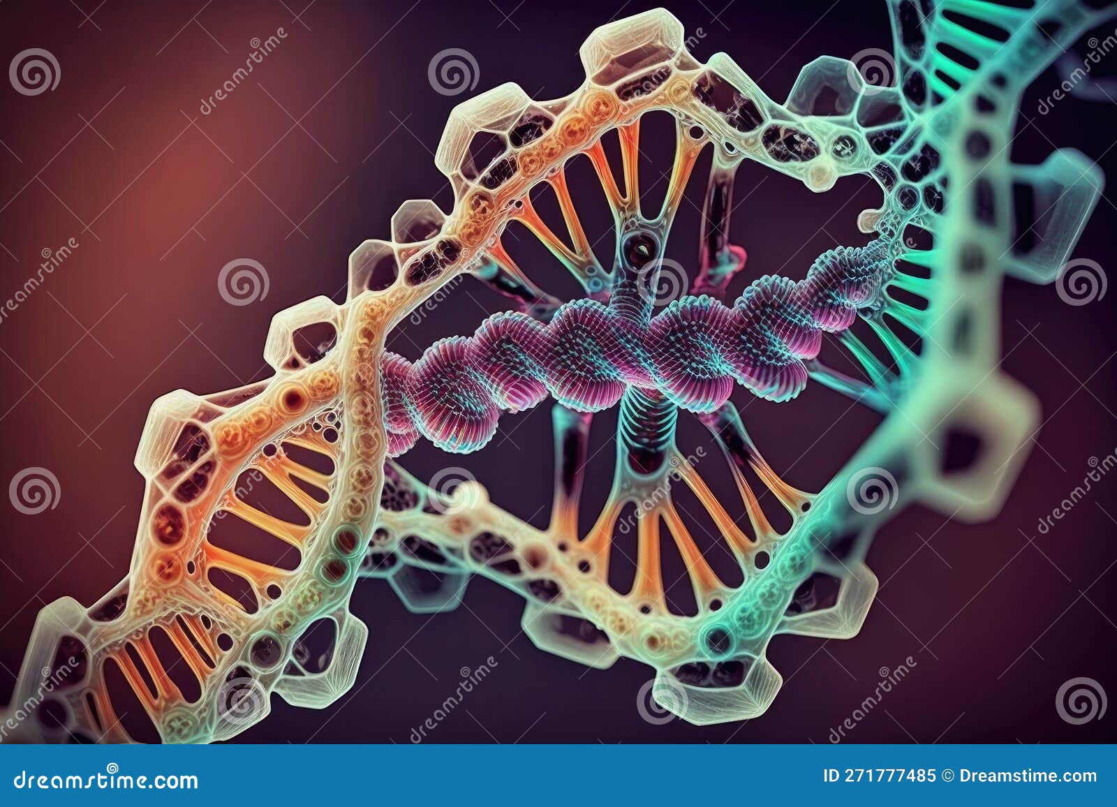 Blue DNA Helices Under A Microscope, DNA Research In The Future ...