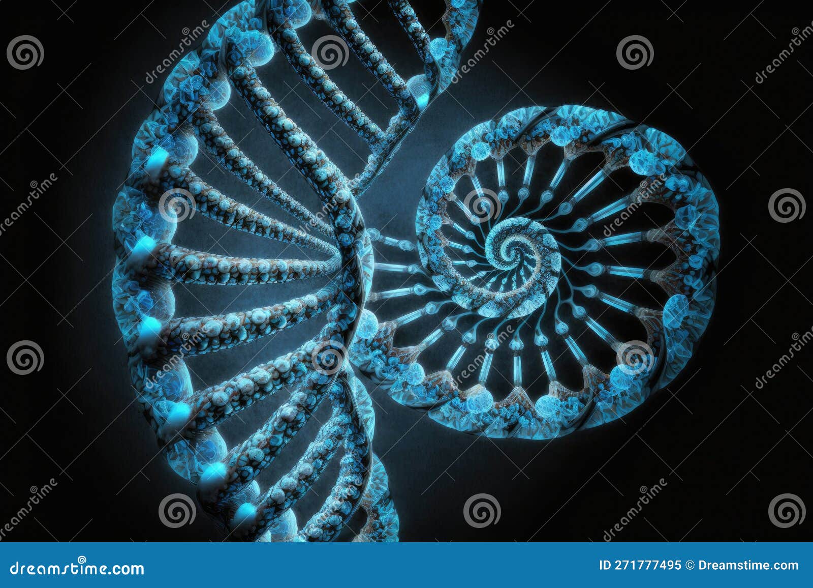 Blue DNA Helices Under A Microscope, DNA Research In The Future ...