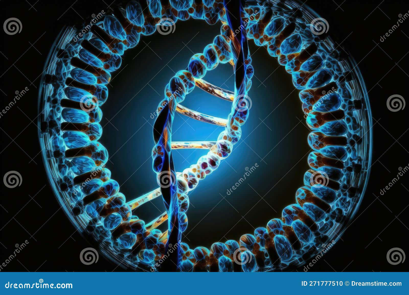 Blue DNA Helices Under A Microscope, DNA Research In The Future ...