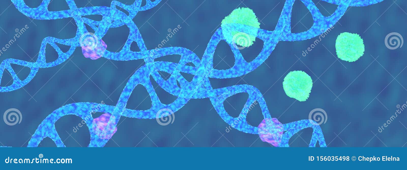 Blue Dna Molecule,3d Render Stock Illustration - Illustration of ...