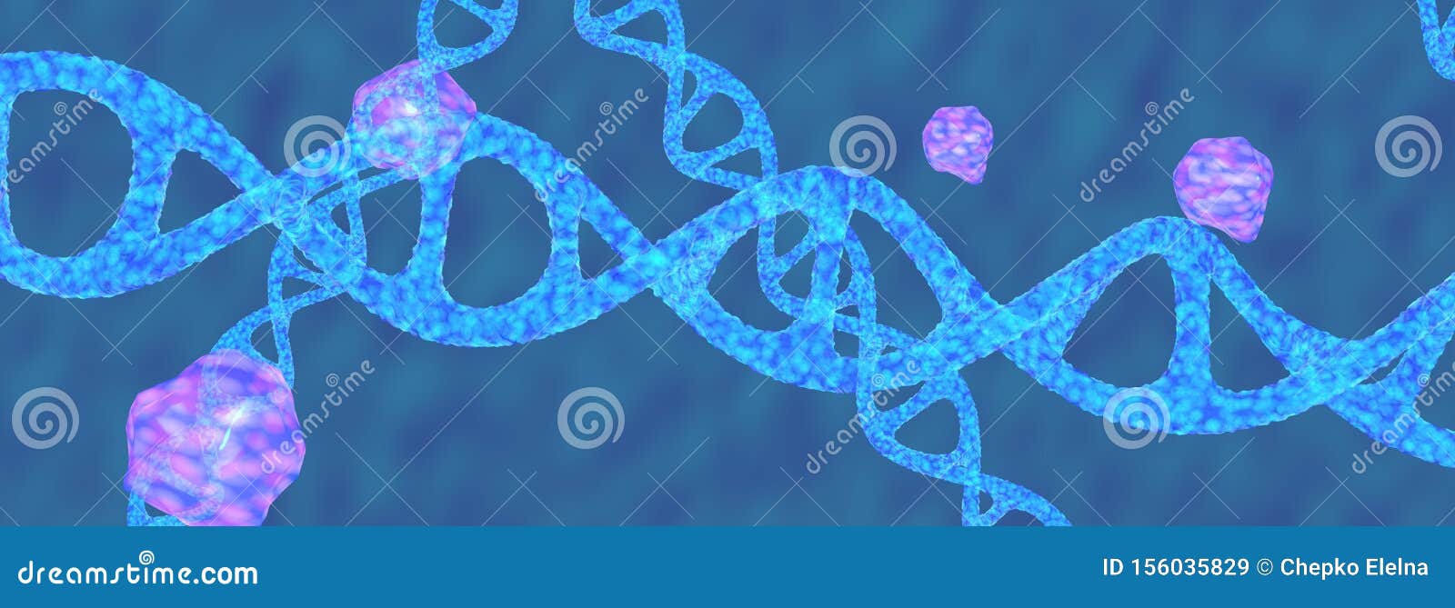Blue Dna Molecule,3d Render Stock Illustration - Illustration of clone ...