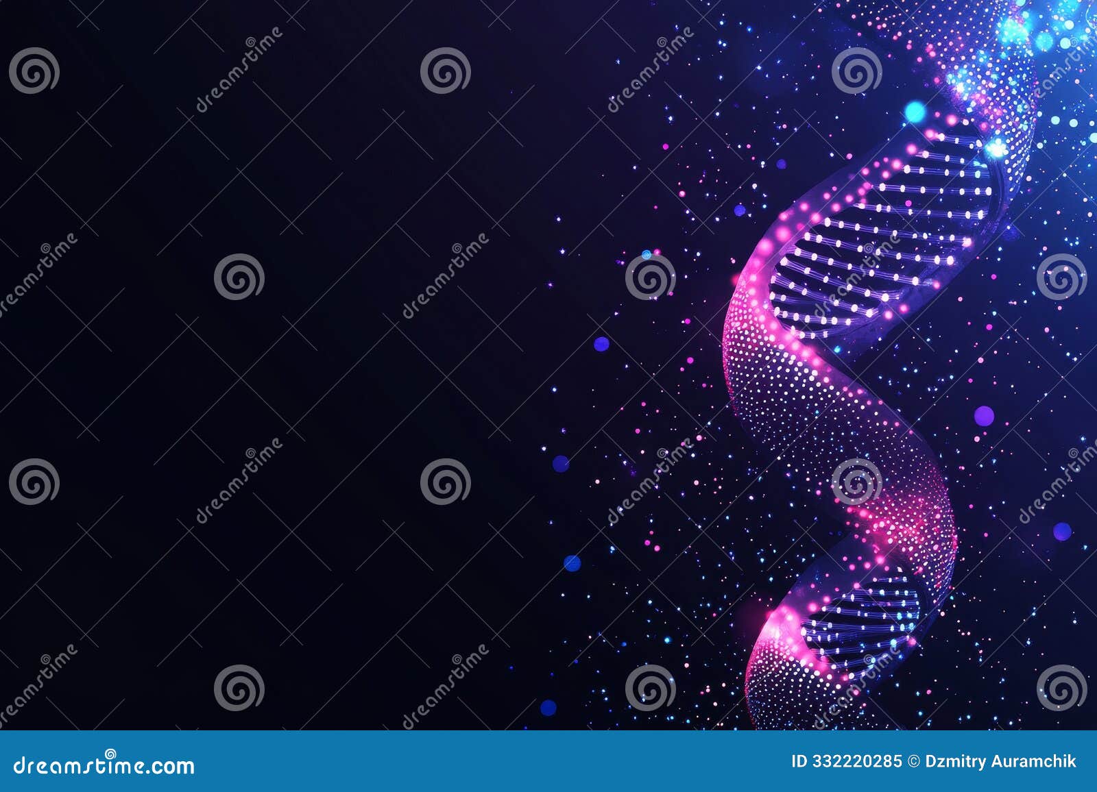 A Blue DNA Molecule Helix Structure with a Low Polymer Content Stock ...