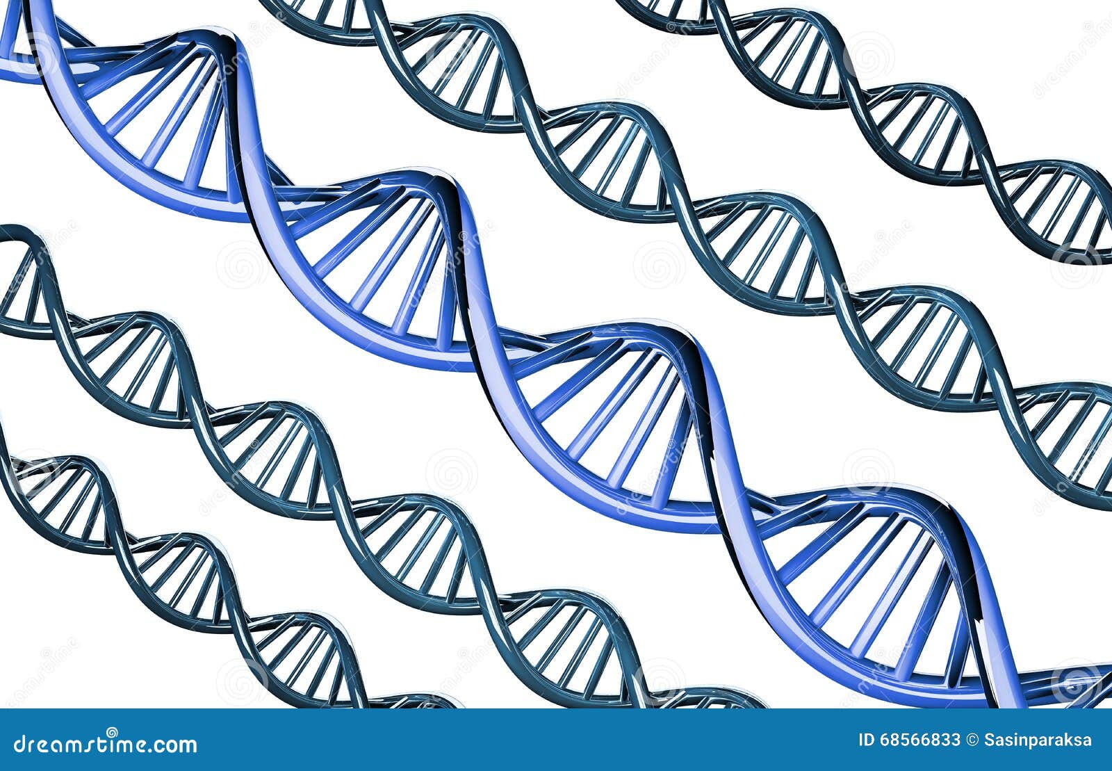 Blue DNA Outstanding, Dominant Gene, Isolated On White Background, 3d ...