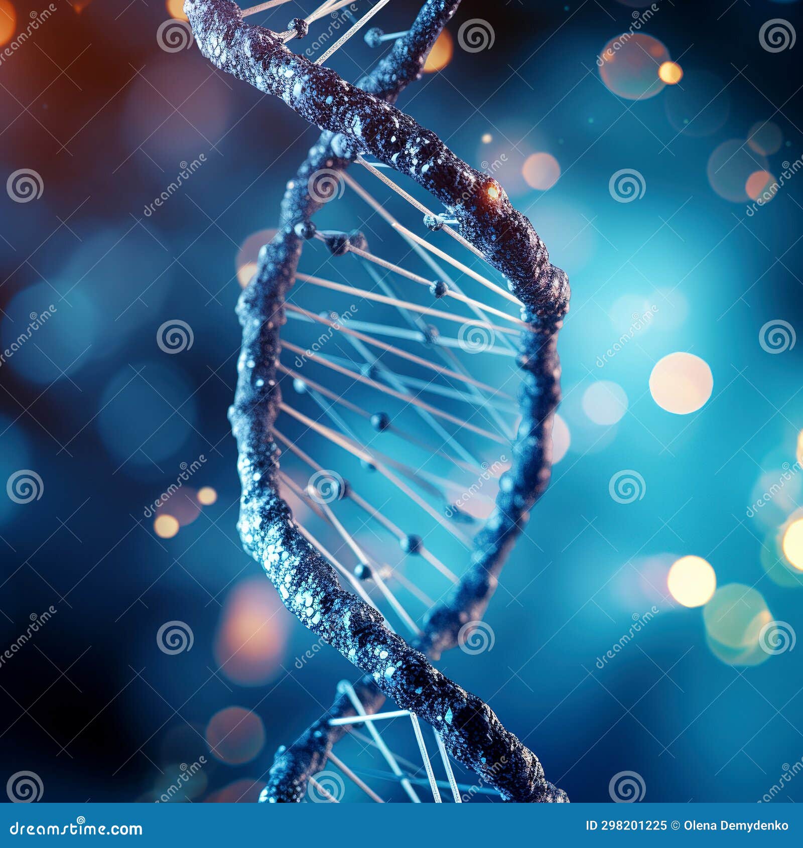 Blue DNA Strand Close-up. stock illustration. Illustration of ...