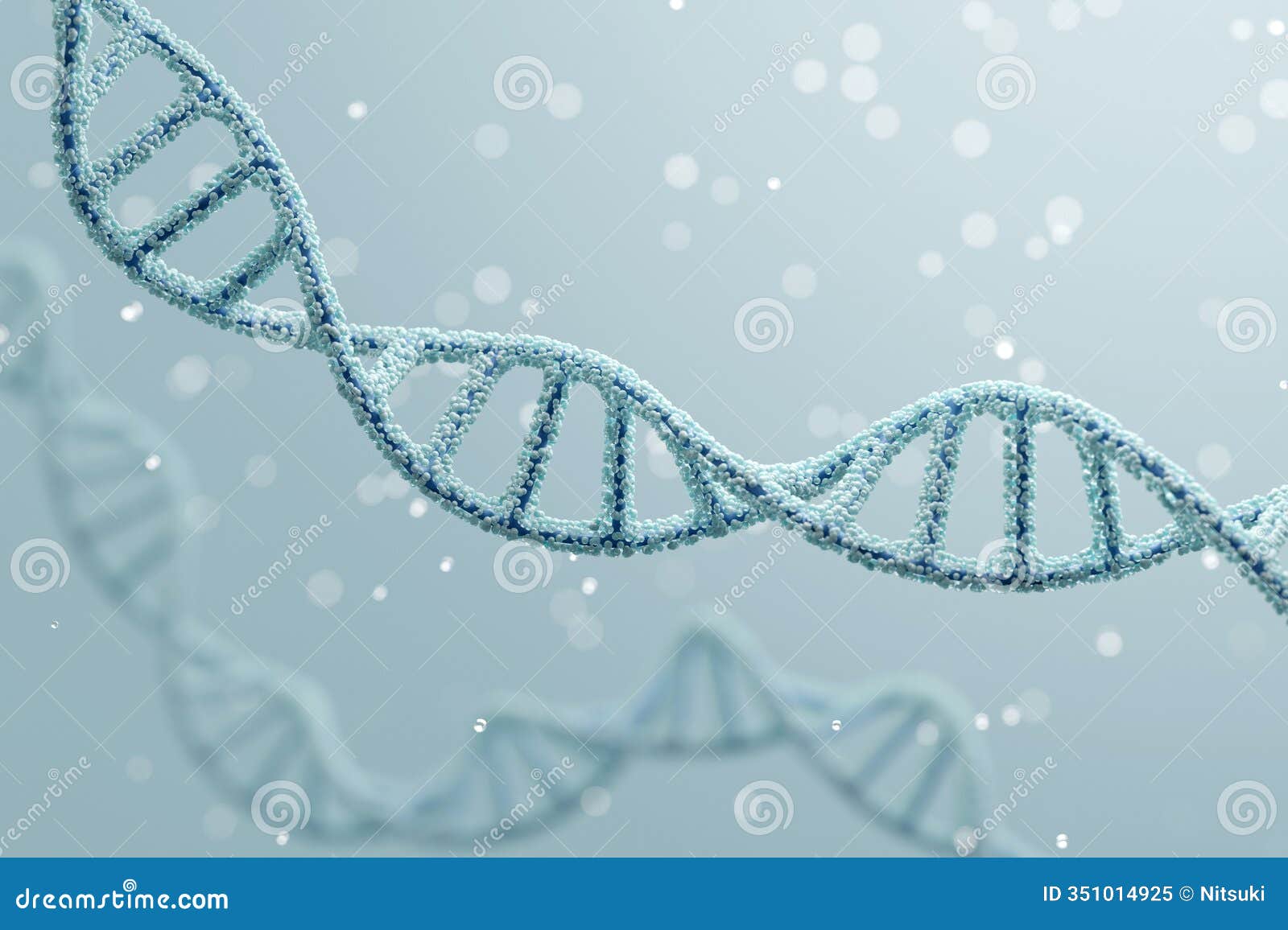 Blue DNA Strands with Laboratory Science Background Stock Illustration ...