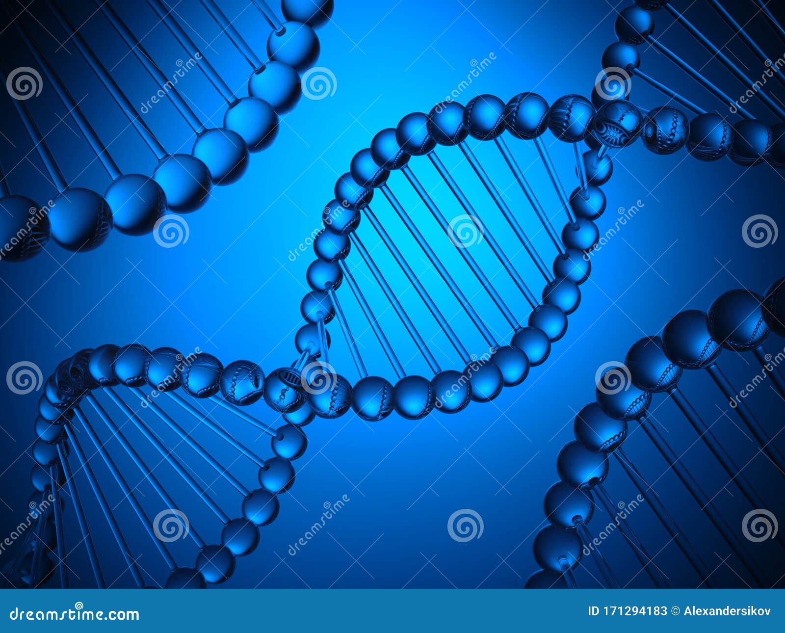 Blue DNA Structure Science Research Biology and Medical Concept Stock ...