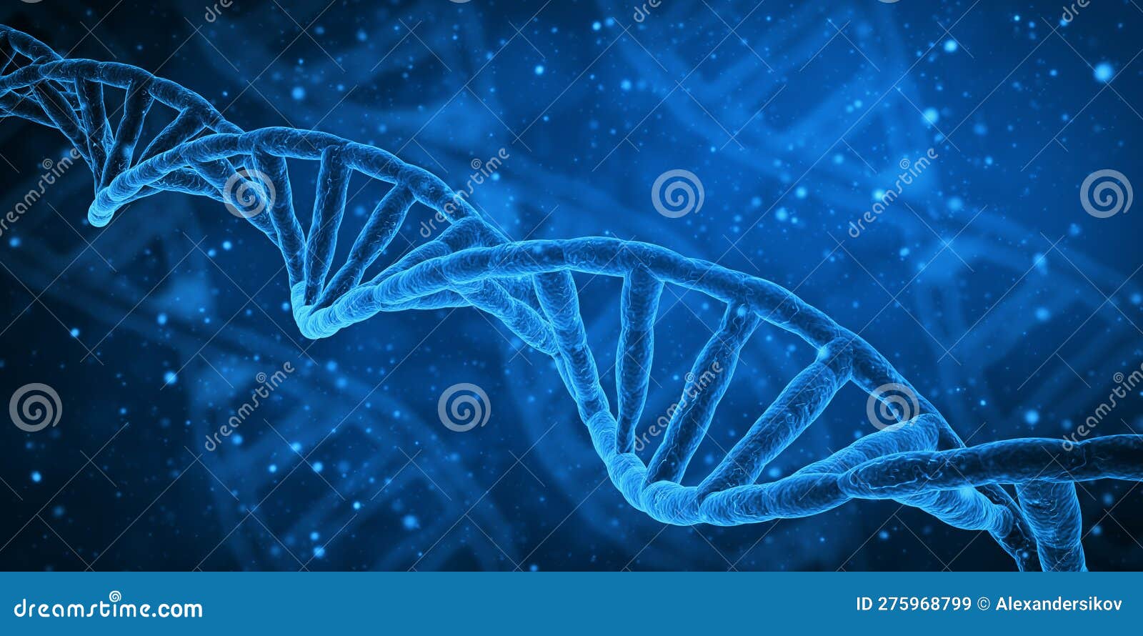 Blue DNA Structure Science Research Biology and Medical Concept Stock ...
